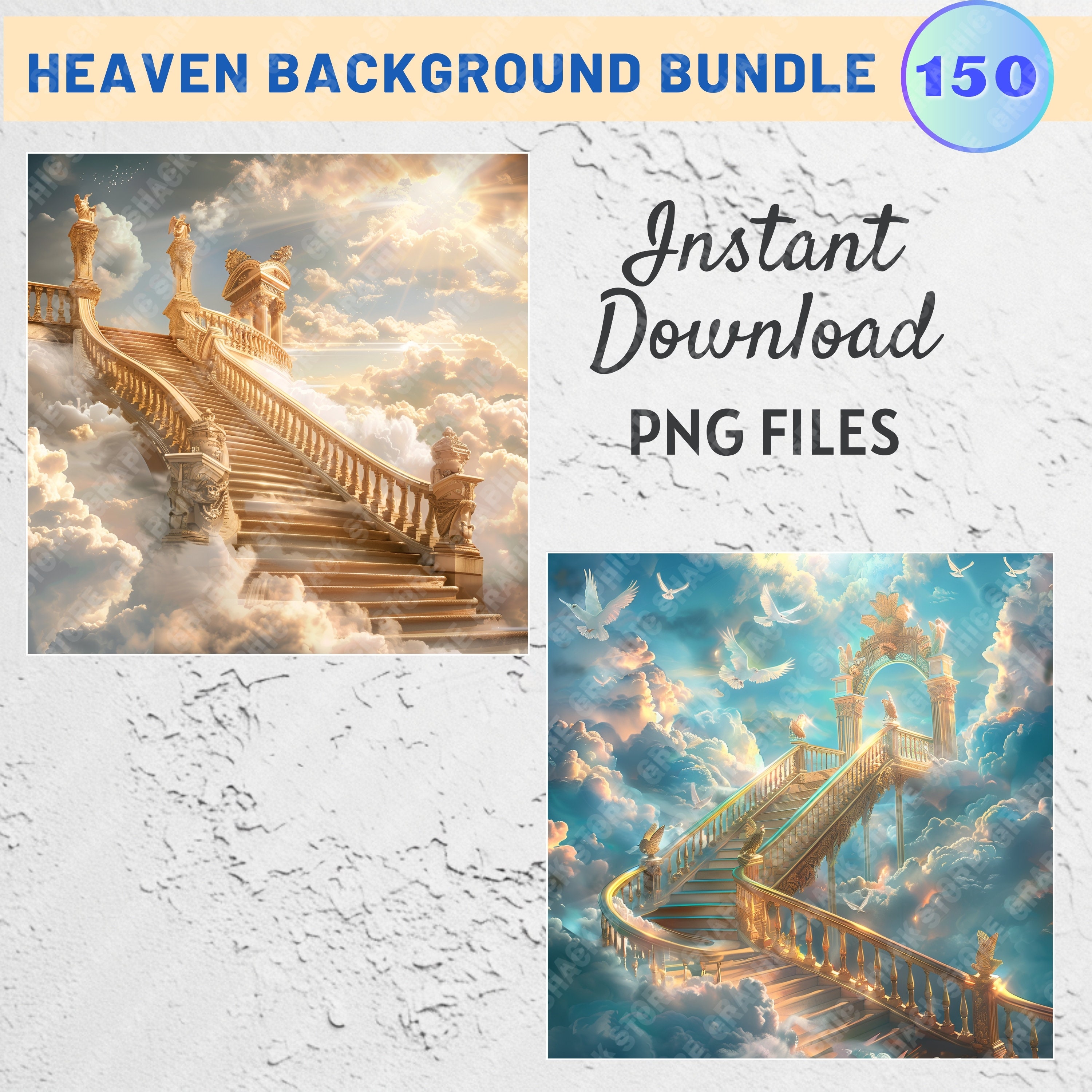150x Heaven Background PNG Bundle, in Loving Memory PNG, Blue Purple ...