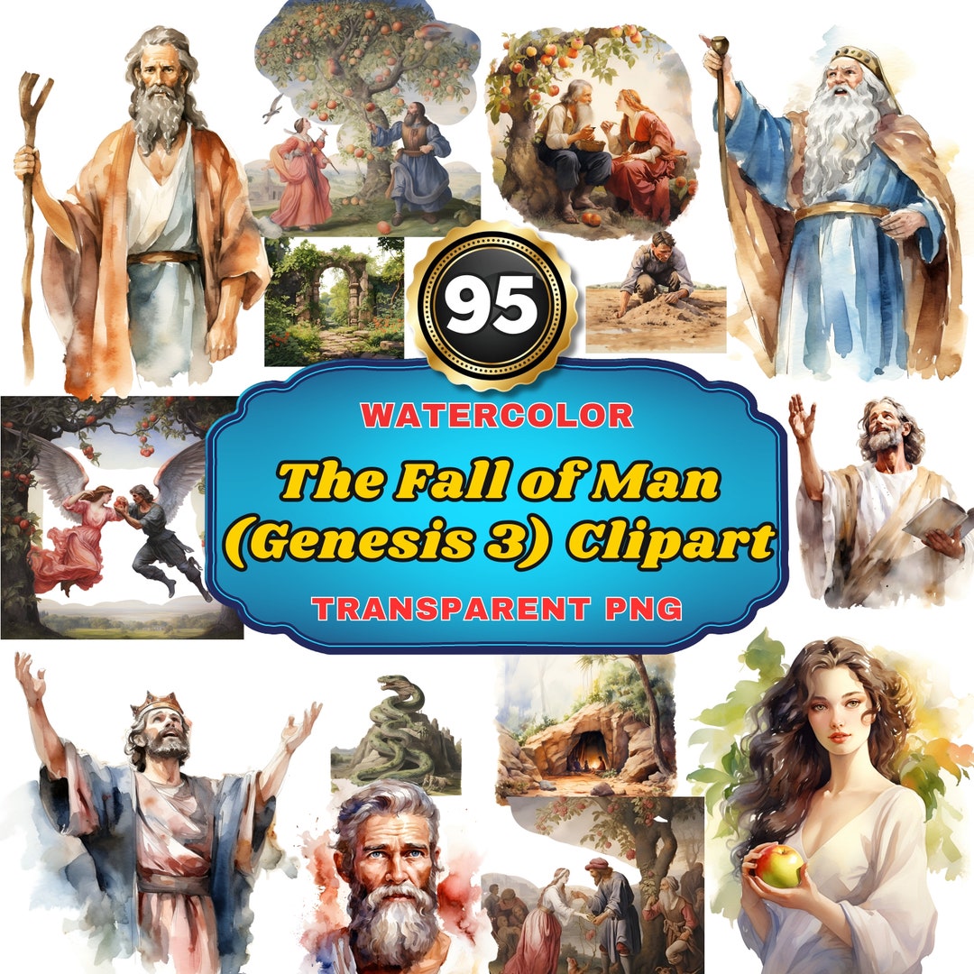 Watercolor the Fall of Man (genesis 3) PNG Clipart, Original Sin Bible ...