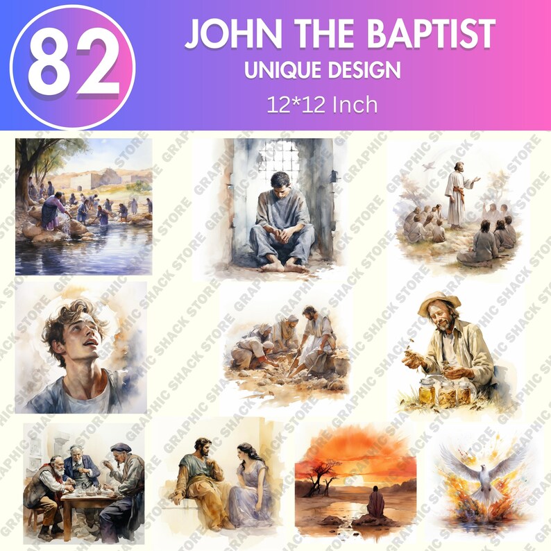 82 PNG Watercolor John the Baptist Clipart, Christian Religious Bible ...