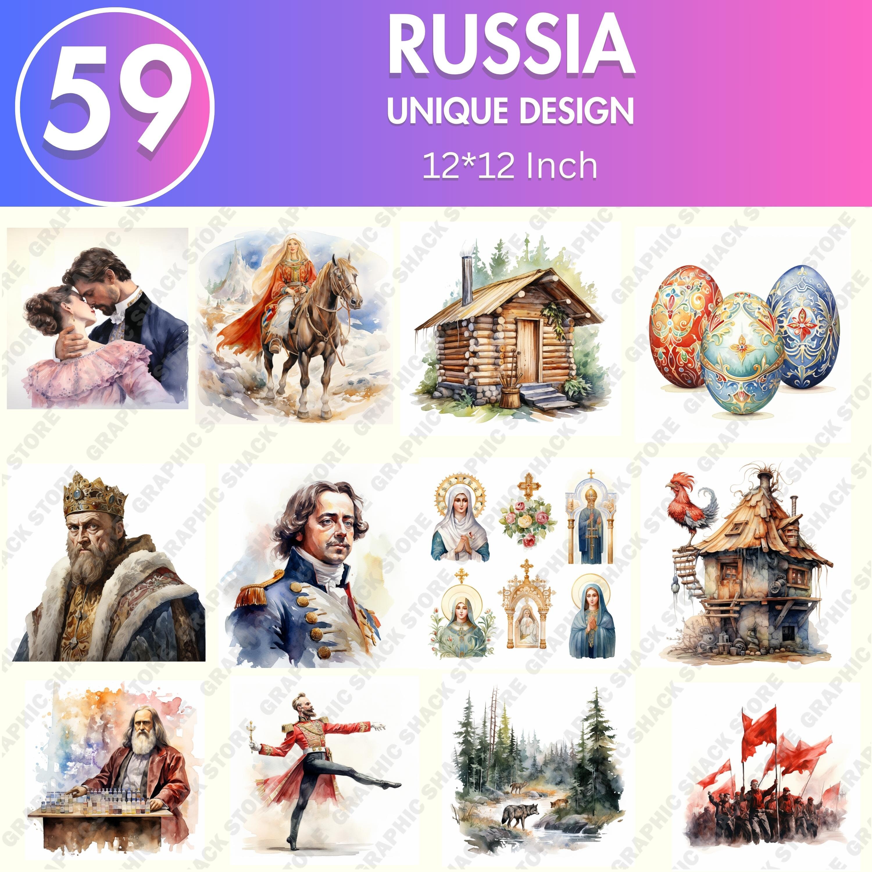 59 Watercolor Russia PNG Clipart Bundle, Russia Travel Clipart, Moscow ...