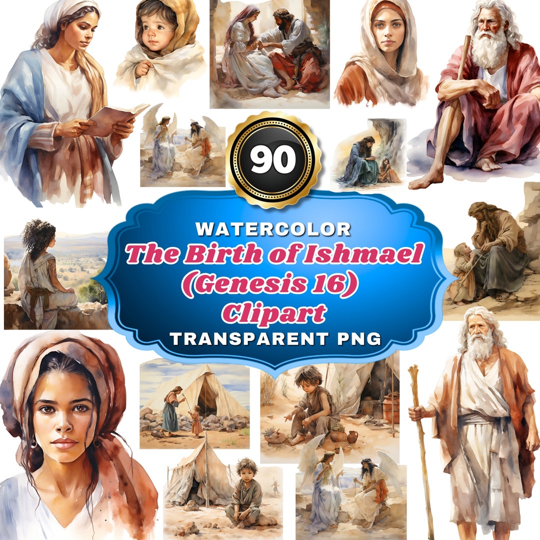 90 Watercolor the Birth of Ishmael (genesis 16) PNG Clipart, Ancestral ...