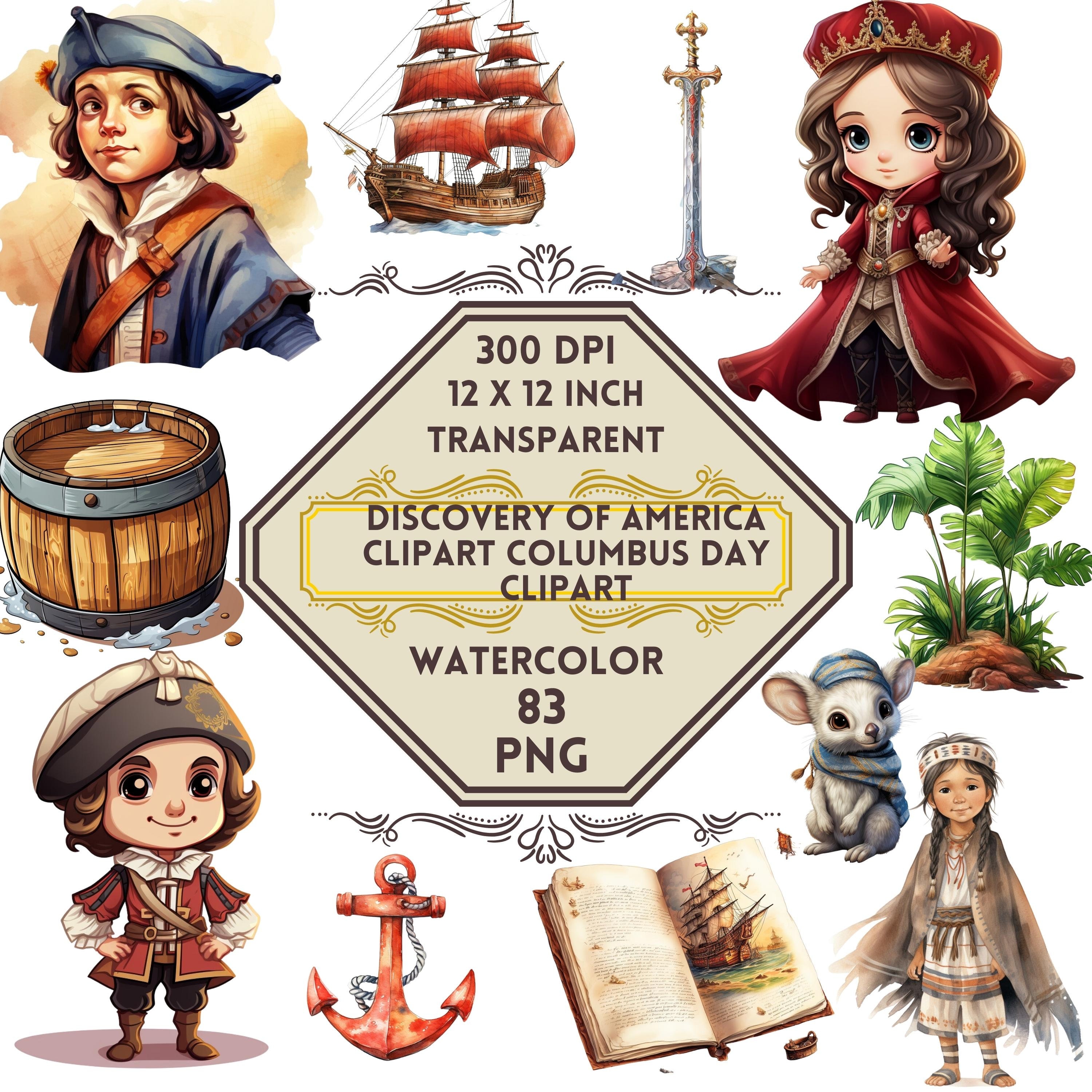 83 Discovery of America Clipart Columbus Day Clipart School ...