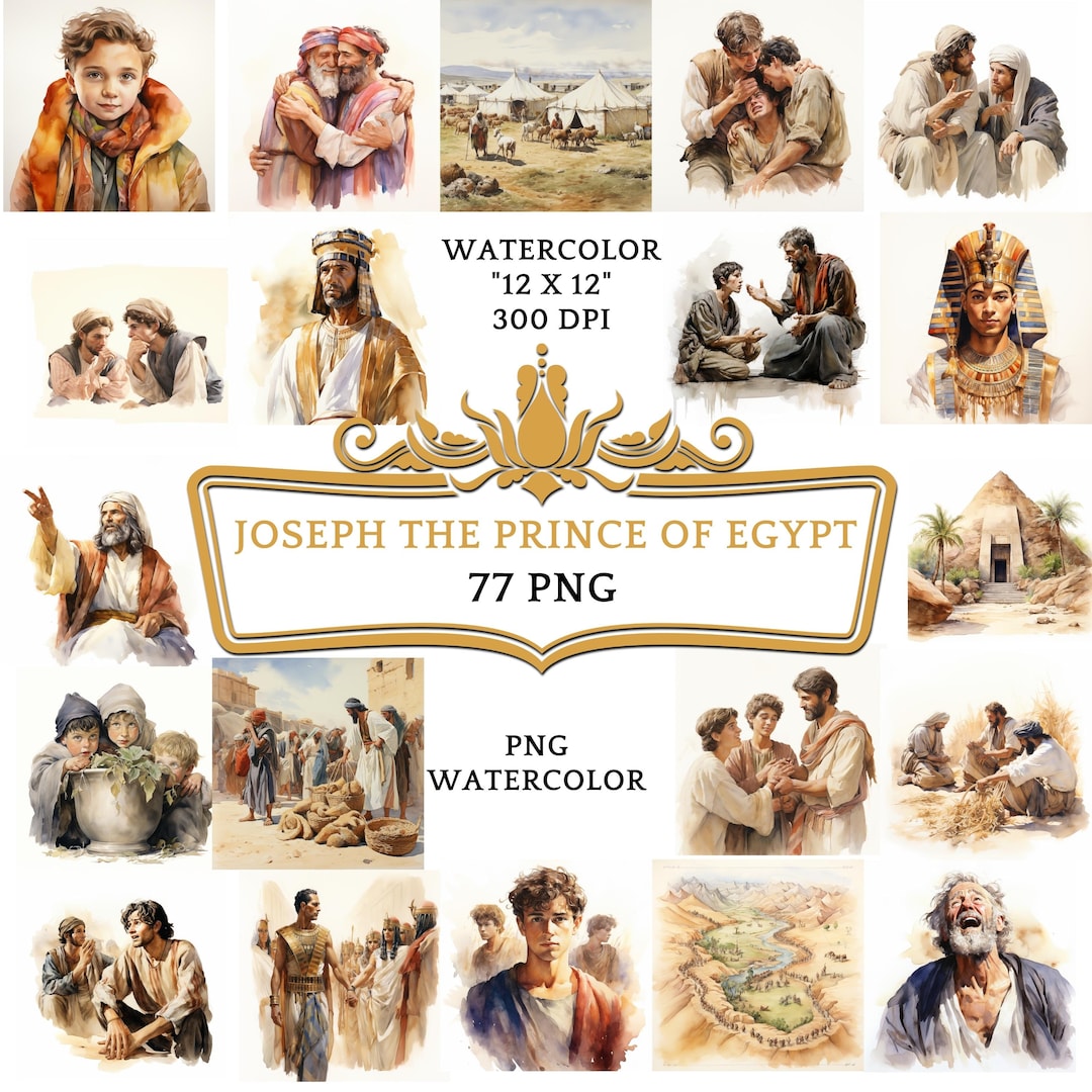77 Watercolor Joseph the Prince of Egypt Clip Art | Christian Religious ...