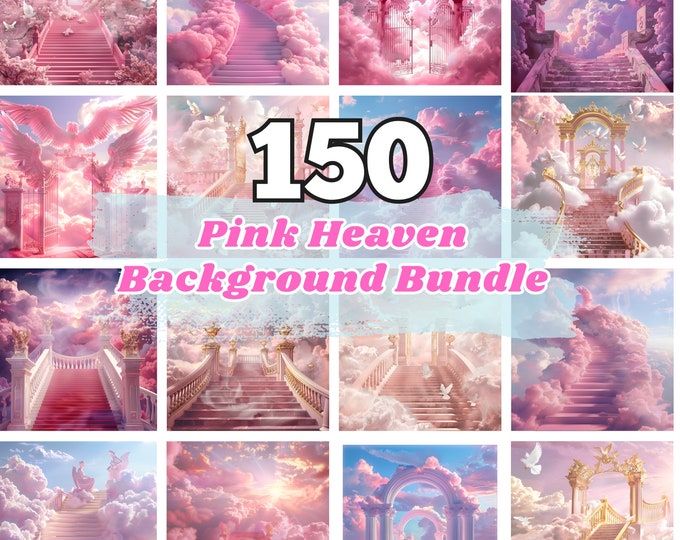Pink Cloud Heaven Background for Funeral Program | Digital Memorial ...