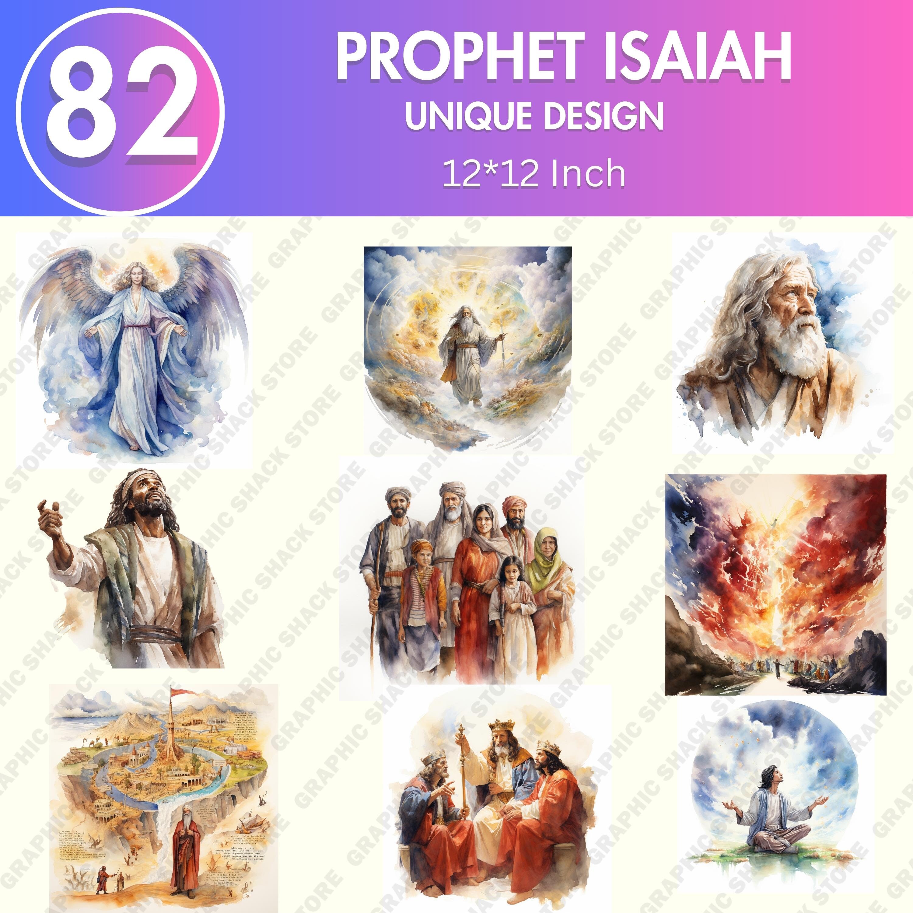 82 Watercolor Prophet Isaiah Clip Art Christian Religious Bible Based ...