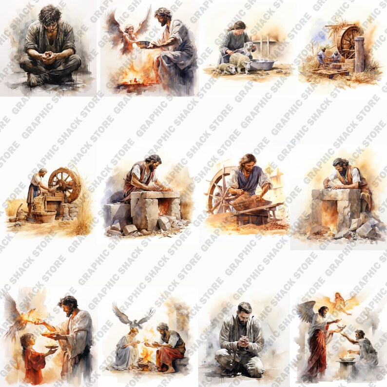 92 PNG Watercolor Gideon and the 300 Men Clip Art | Christian Religious ...