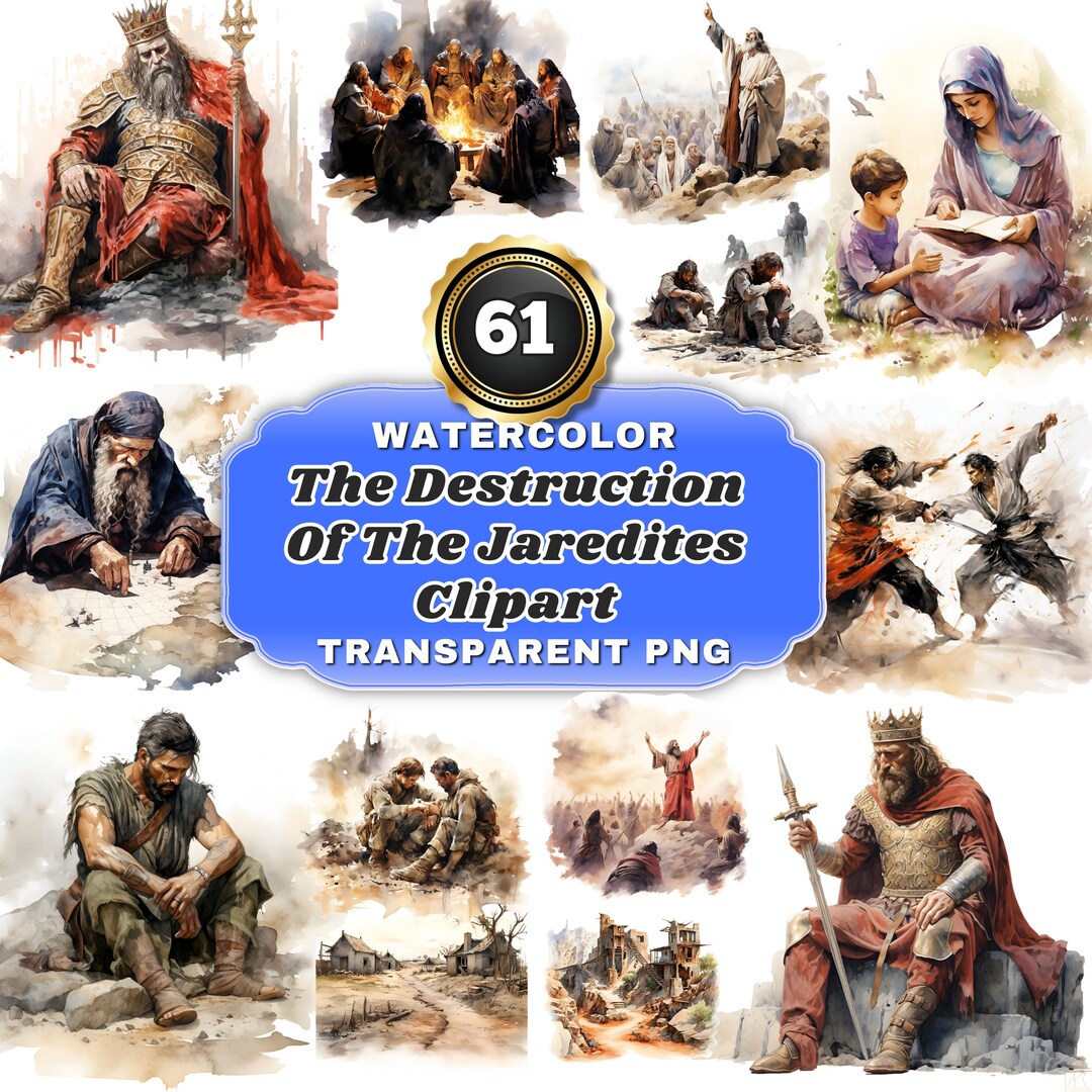 61 Watercolor Destruction of the Jaredites PNG Cliparts, Dramatic the ...