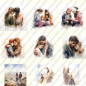 52 PNG Watercolor David and Jonathan Clip Art | Christian Religious ...