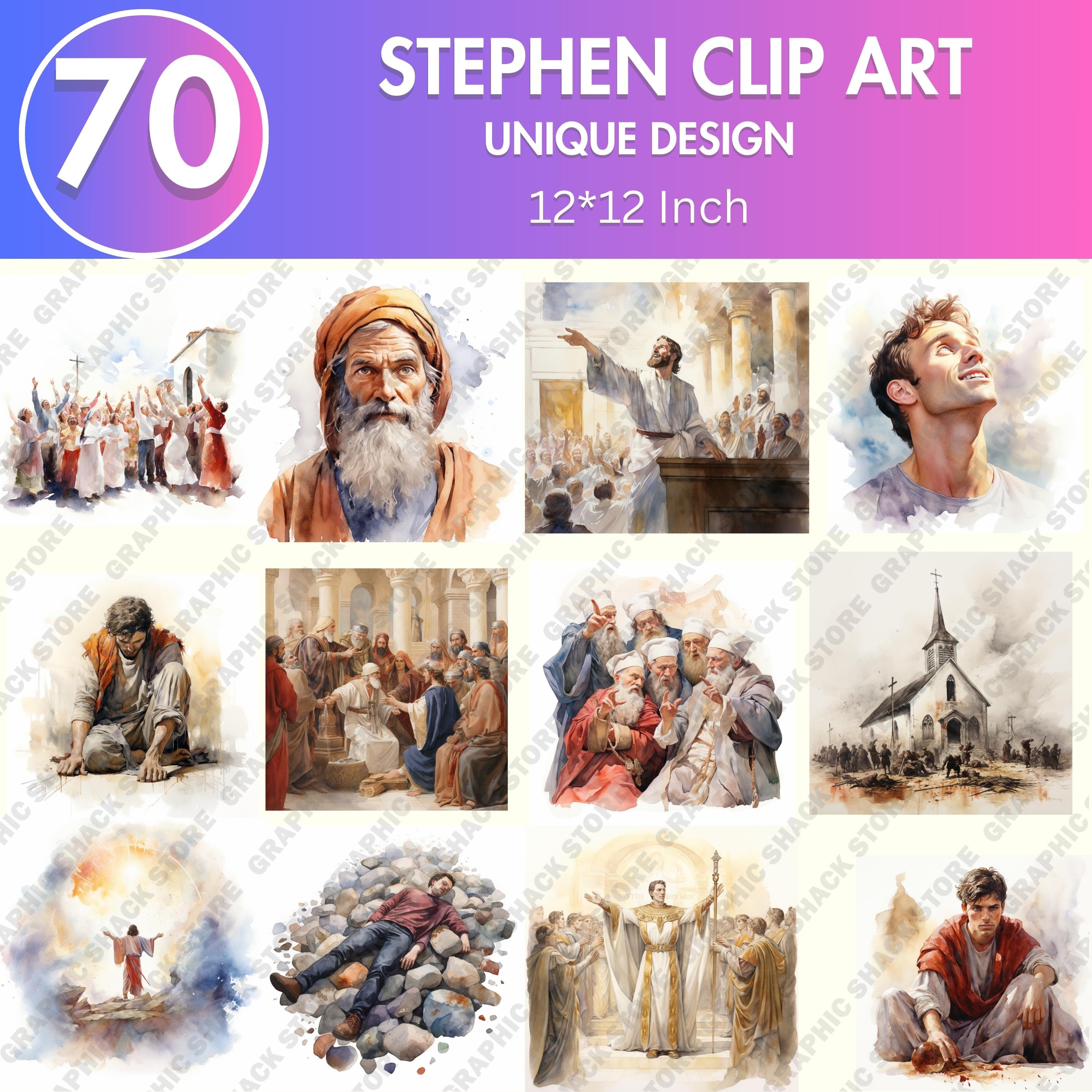 70 PNG Watercolor Stephen Clip Art | Christian Religious Bible Based ...