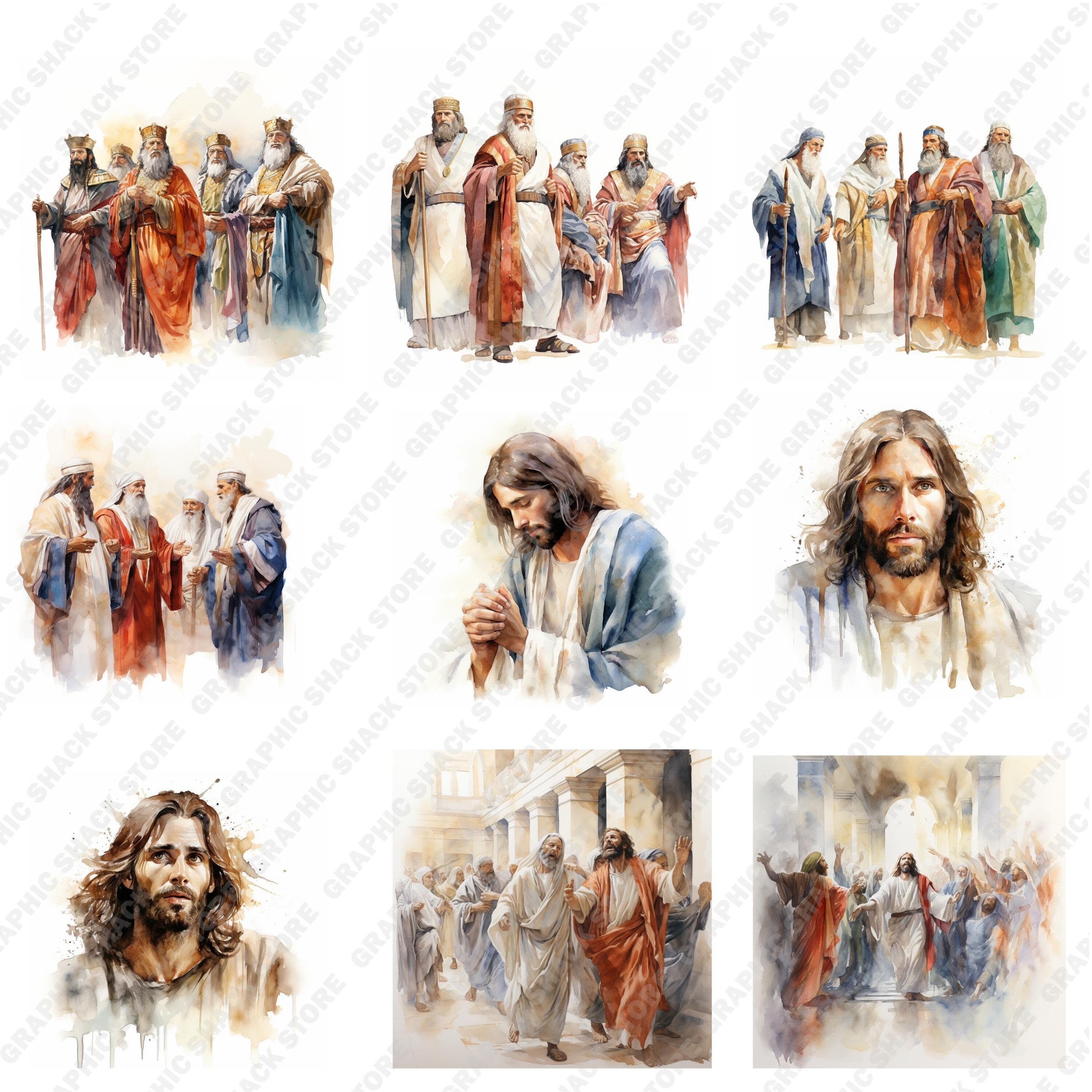 75 PNG Watercolor Jesus Cleanses the Temple Clip Art Christian ...