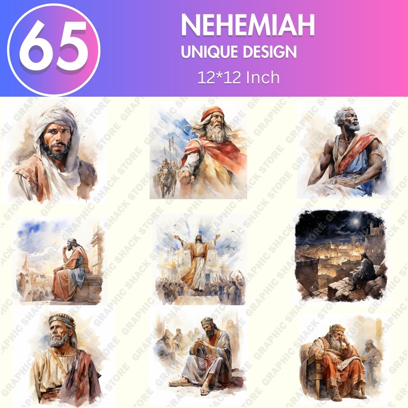 65 PNG Watercolor Nehemiah Clip Art | Christian Religious Bible Based ...