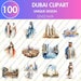 100 Watercolor Dubai PNG Clipart Bundle, Dubai Summer Travel, Landmark ...