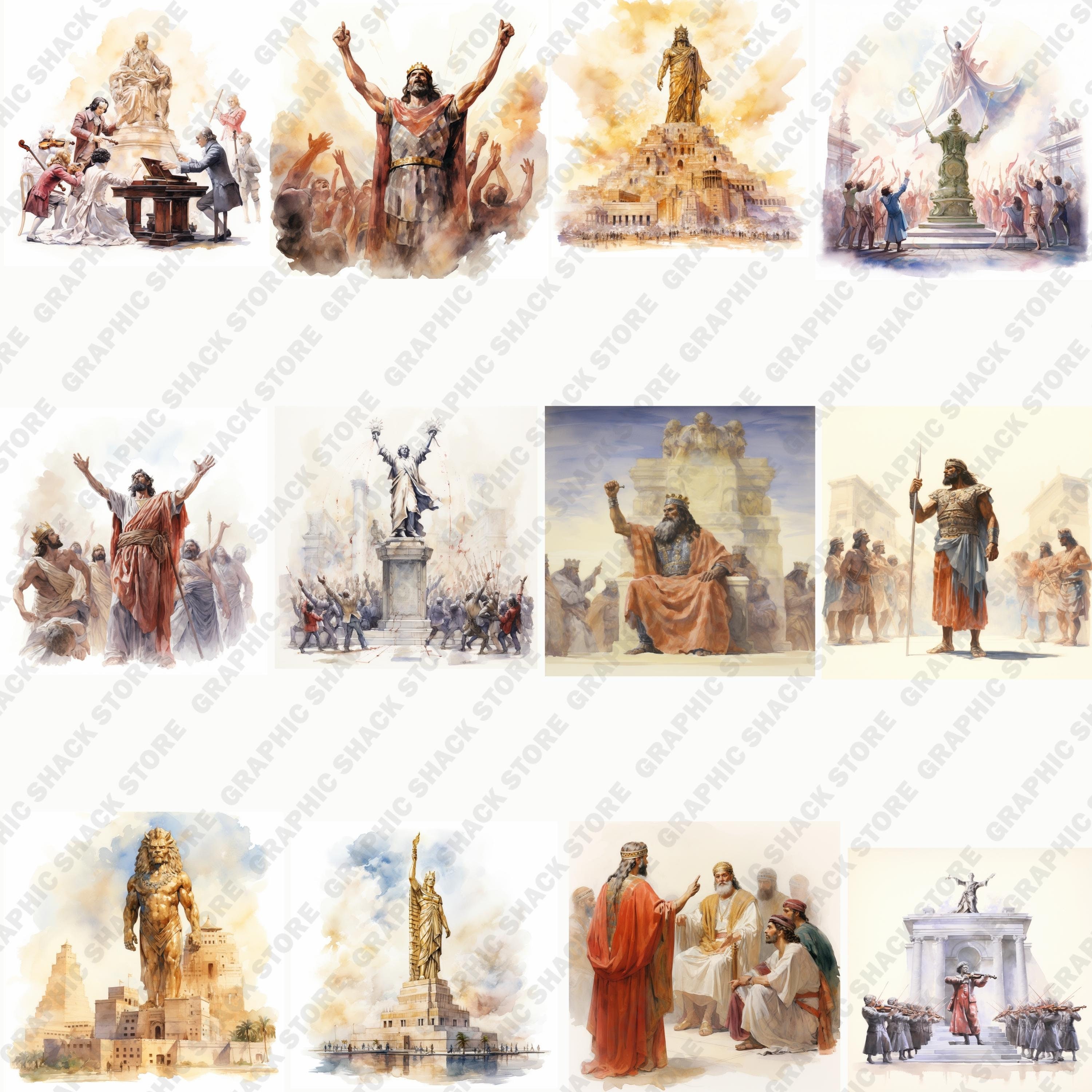 98 Watercolor the Fiery Furnace Clip Art Christian Religious Bible ...