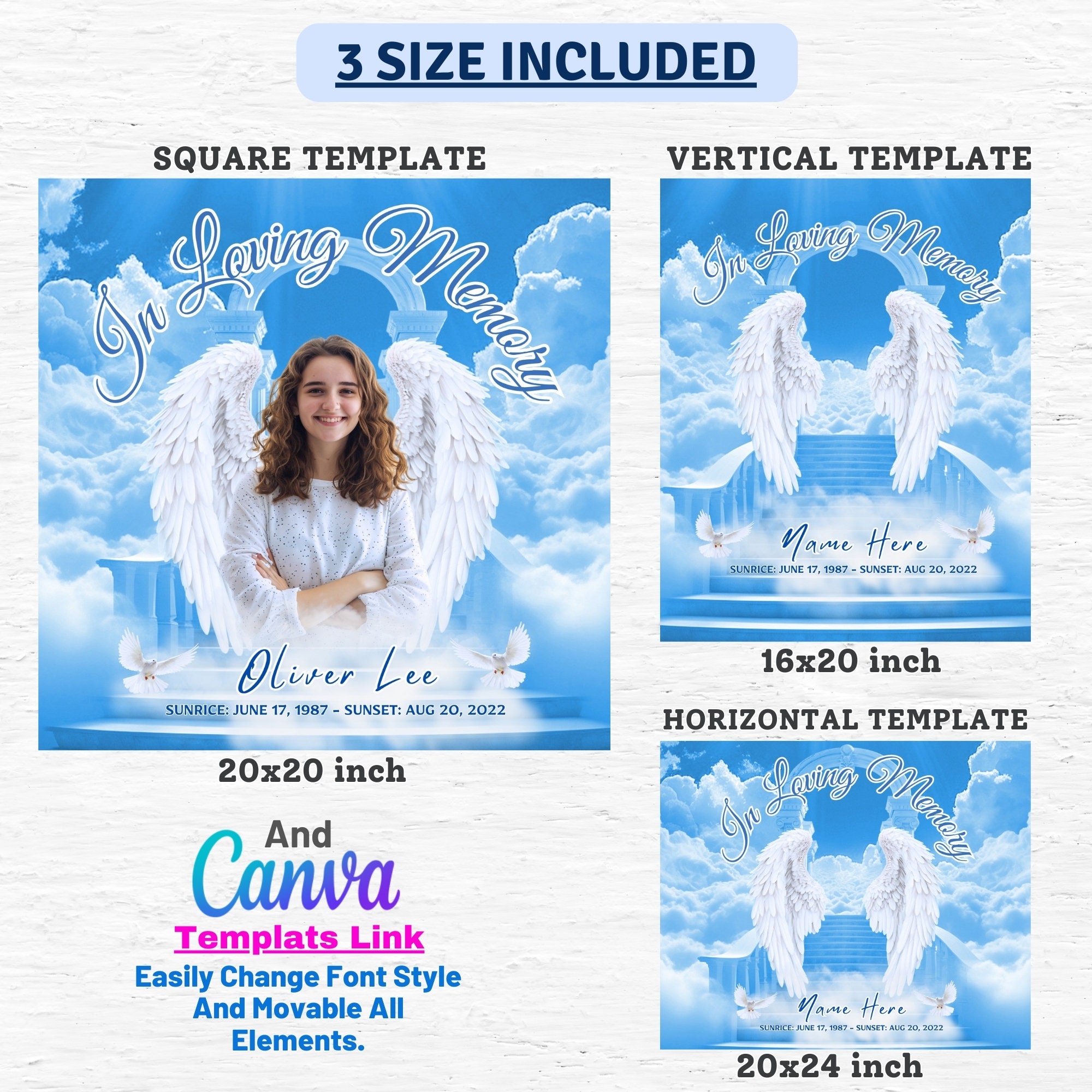 6+ in Loving Memory Design Bundle, Memorial Templates Heaven Background ...