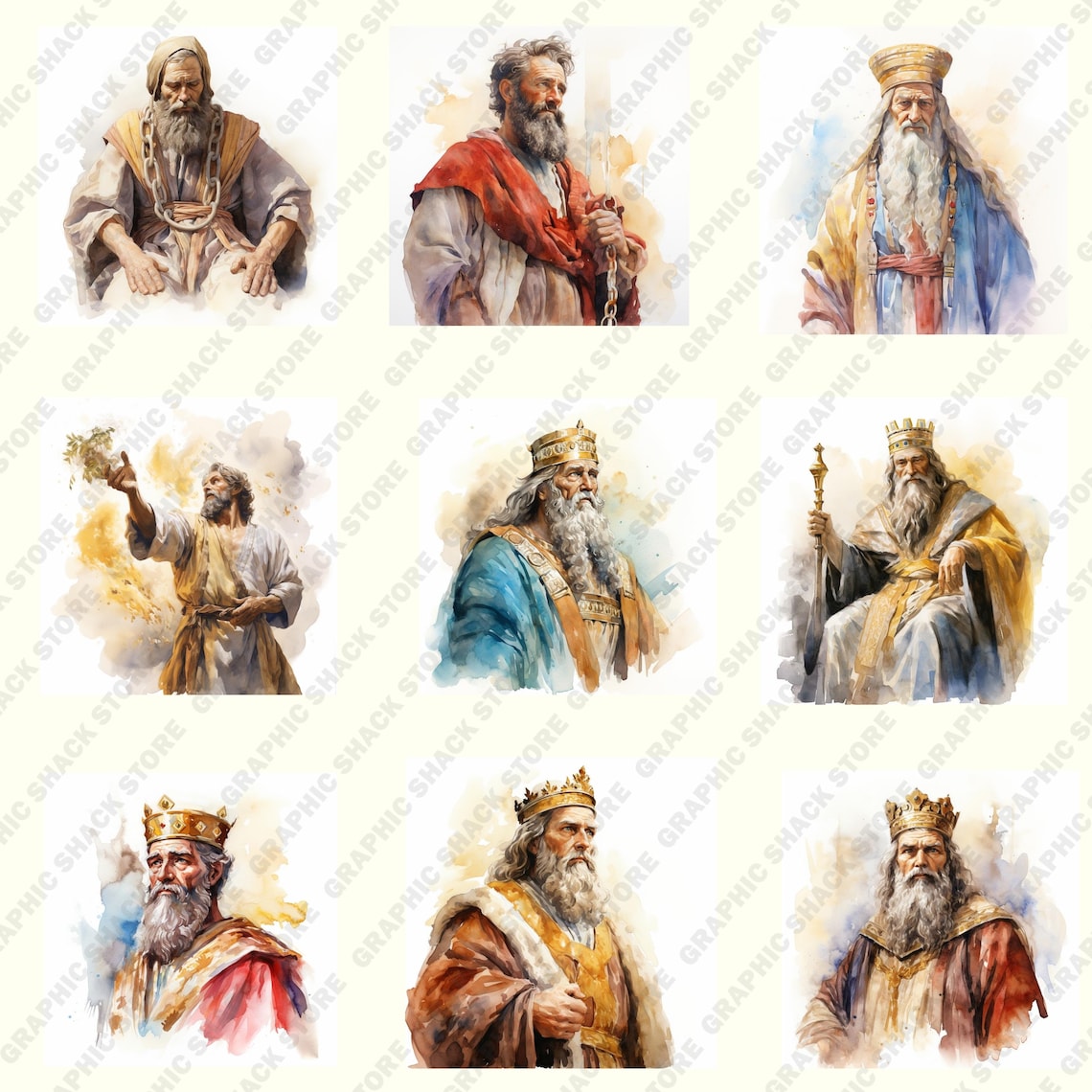 93 Watercolor PNG Prophet Jeremiah Clip Art | Christian Religious Bible ...