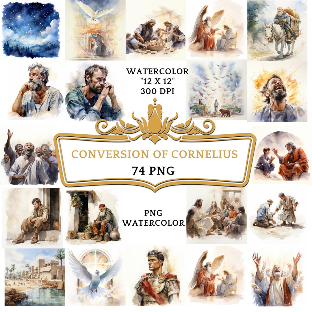 74 PNG Watercolor Conversion of Cornelius Clipart| Christian Religious ...