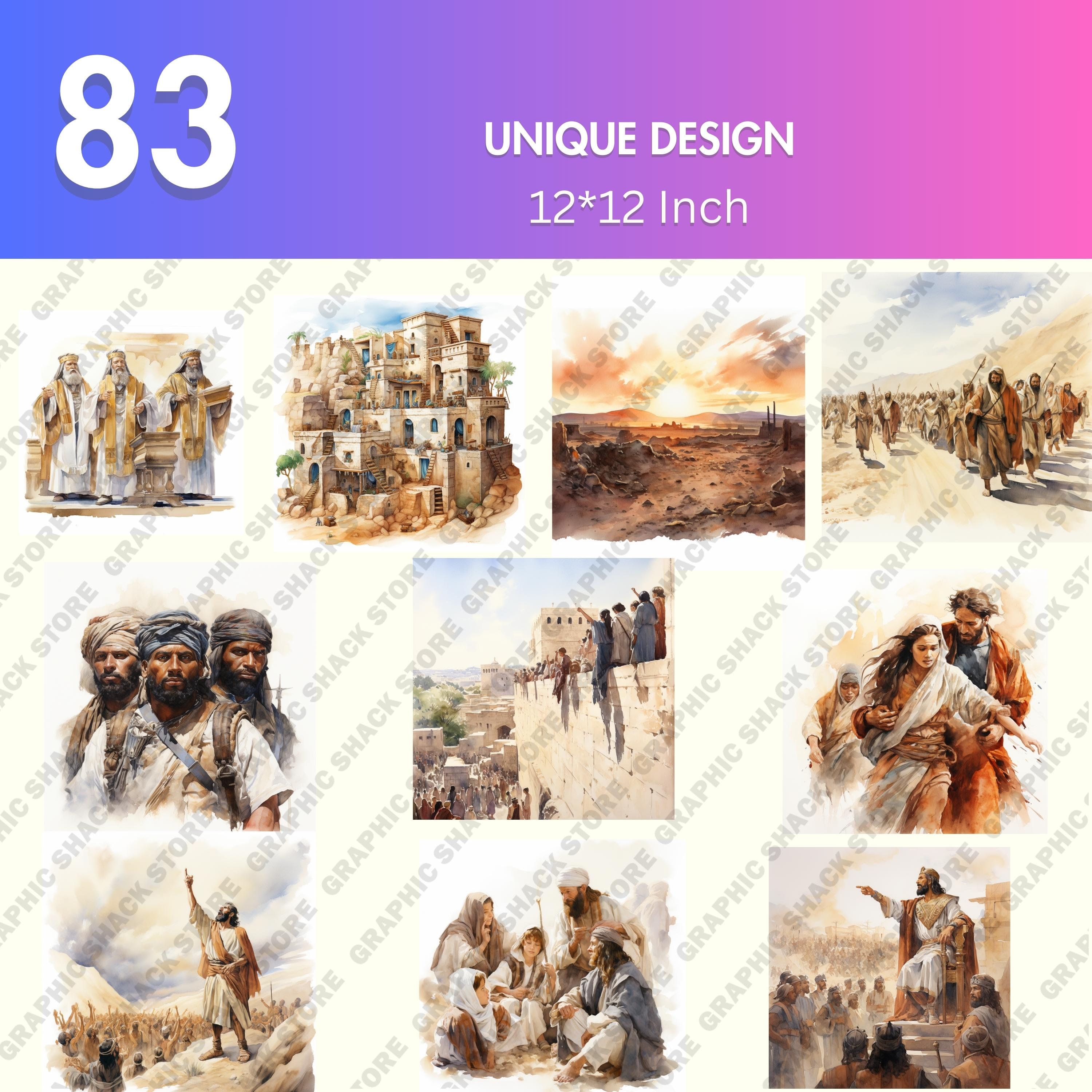 83 Watercolor Joshua and Battle of Jericho Clip Art | Christian ...