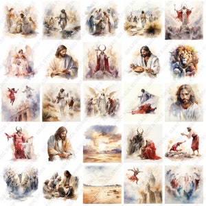 61 PNG Watercolor the Temptation of Jesus Clipart | Christian Religious ...