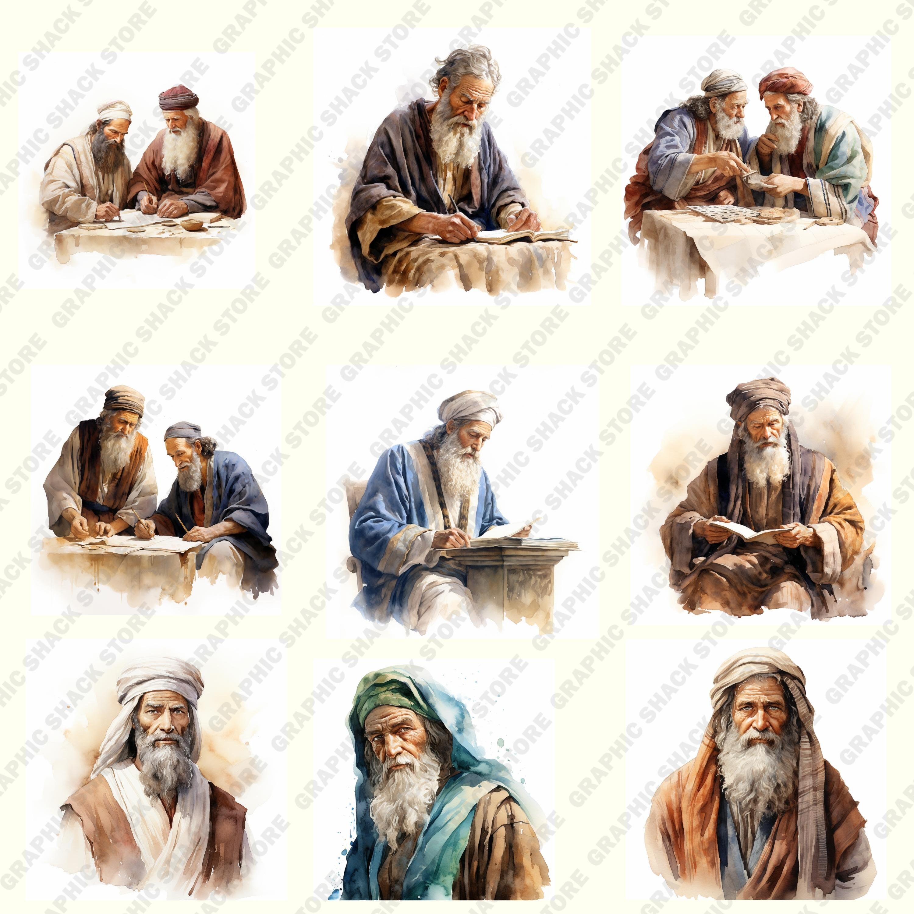 93 Watercolor PNG Prophet Jeremiah Clip Art Christian Religious Bible ...