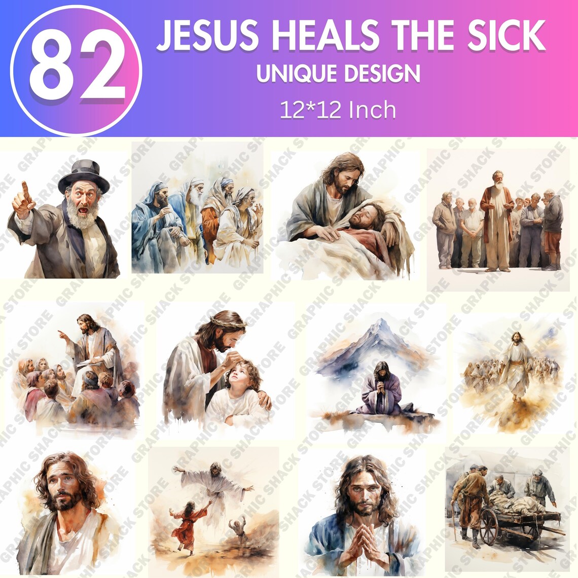 82 PNG Watercolor Jesus Heals the Sick Clip Art Christian Religious ...