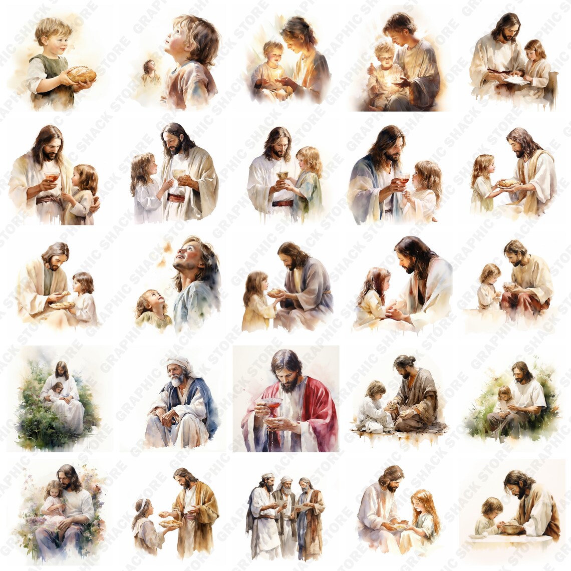 80 PNG Watercolor Jesus Giving Holy Communion to A Child Clipart ...