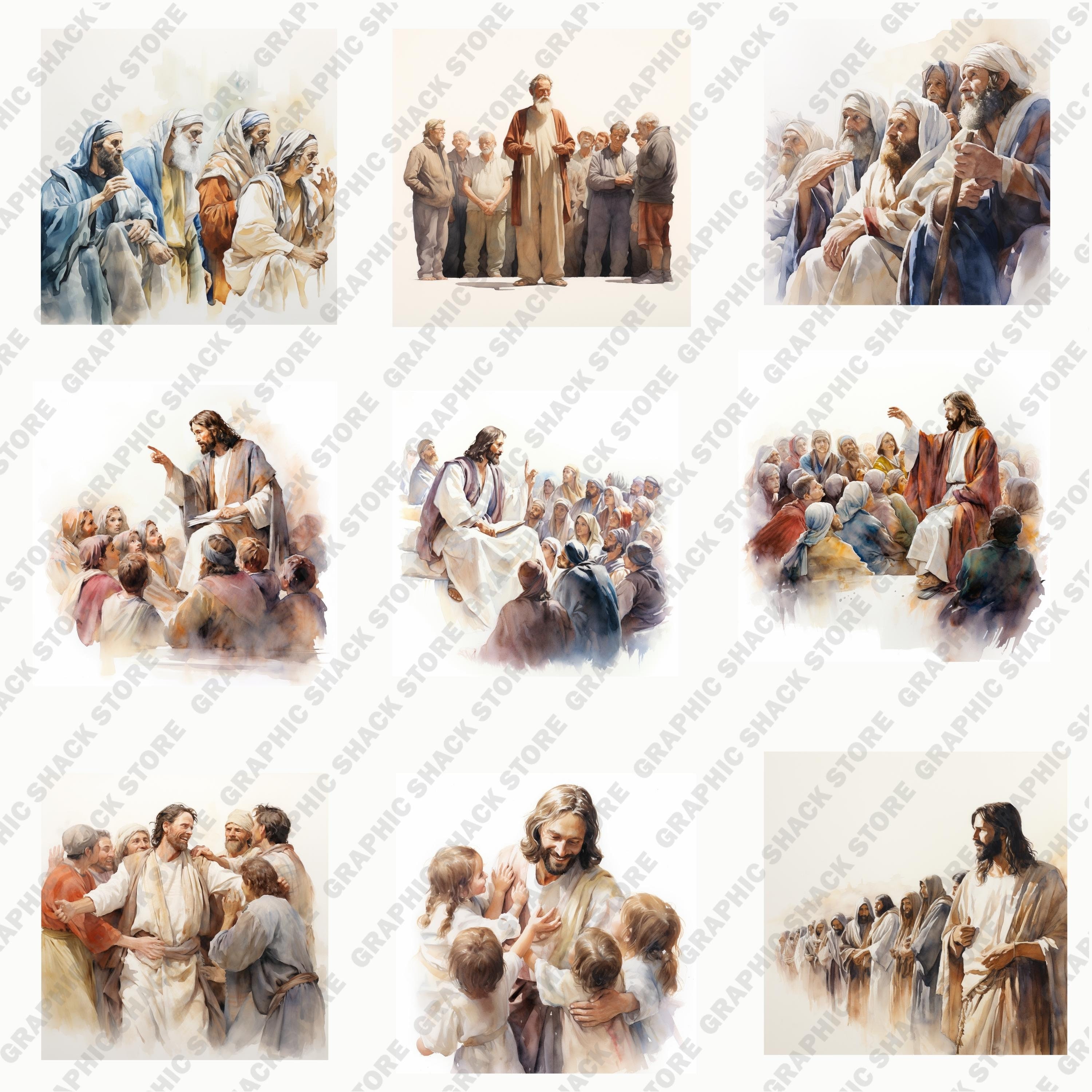 82 PNG Watercolor Jesus Heals the Sick Clip Art Christian Religious ...