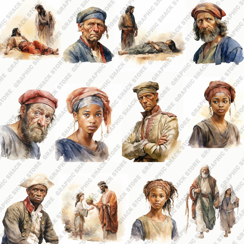 85 PNG Watercolor Elisha and Naaman Clip Art | Christian Religious ...