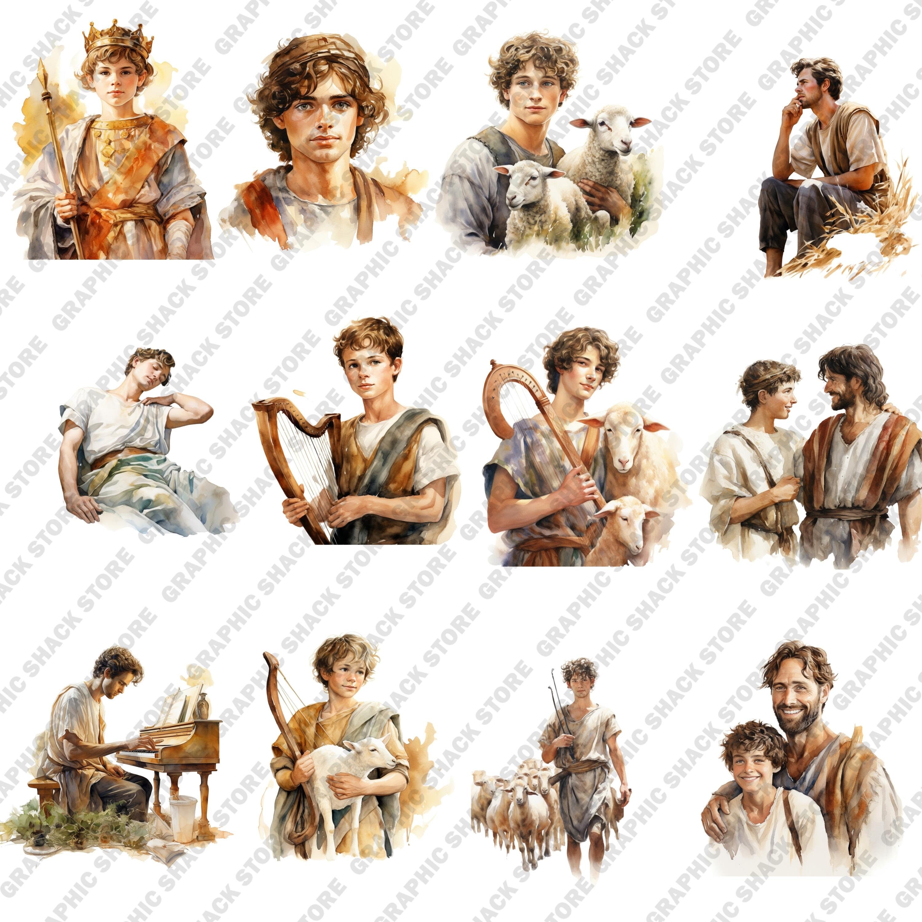 76 PNG Watercolor God Chose David as King Clipart Christian Religious ...