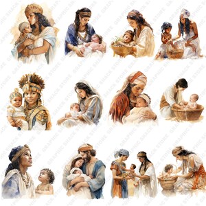 81 Watercolor Moses is Born Clip Art | Christian Religious Bible Based ...