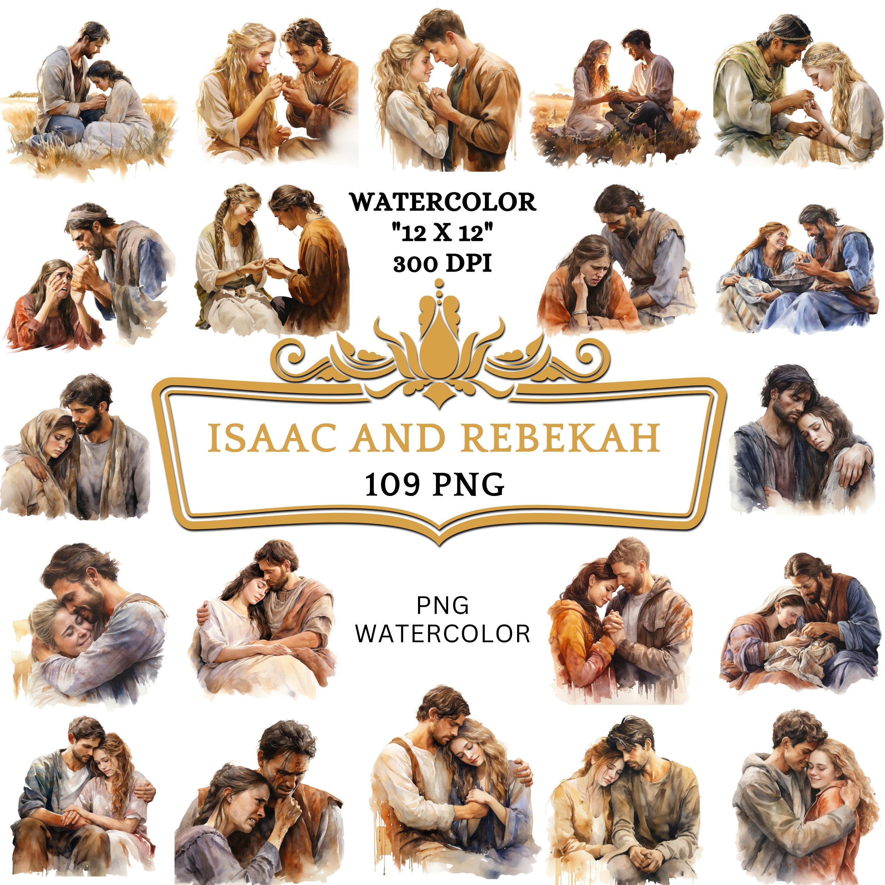 48 Bible Stories Old Testament Bundle Watercolor Christian Story for ...