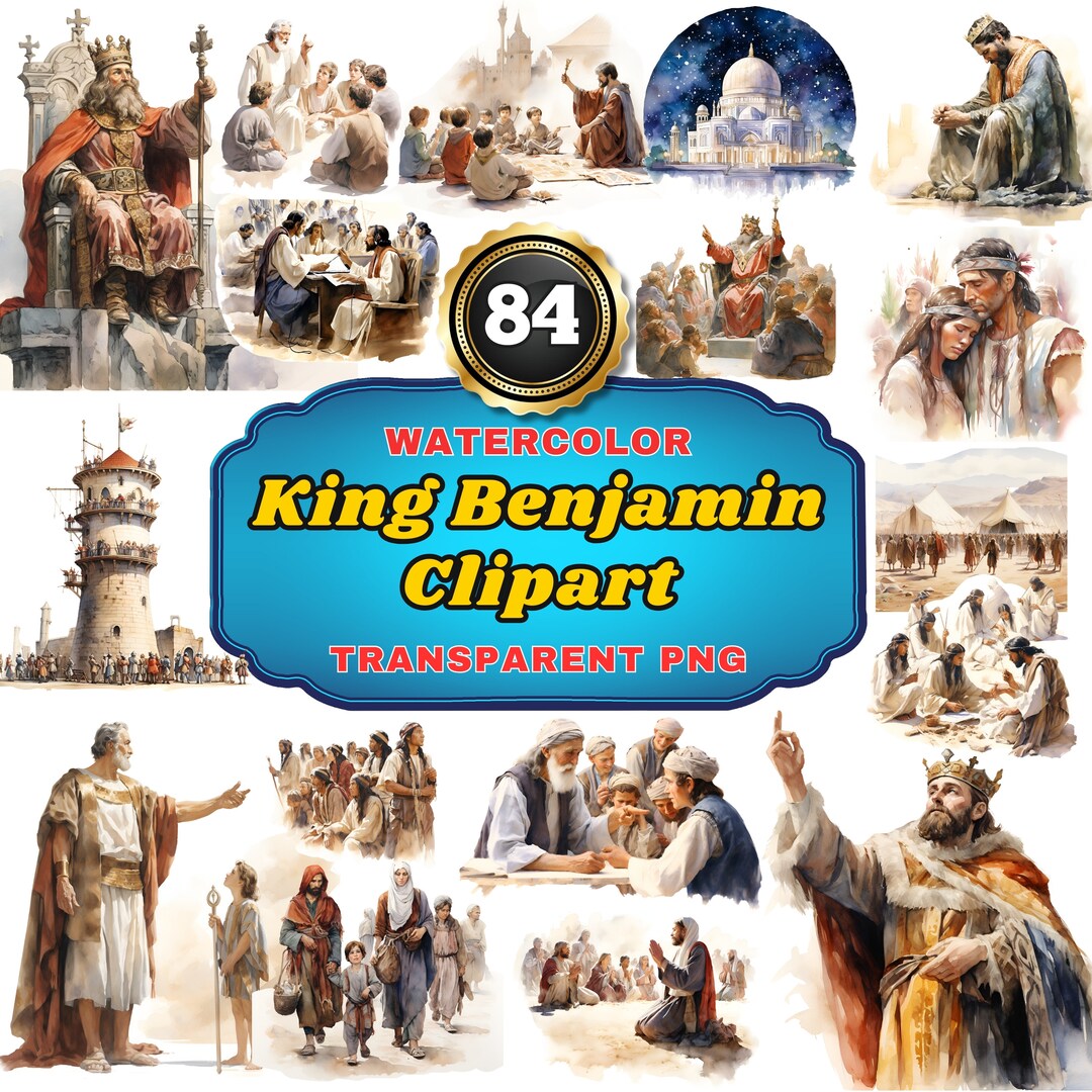 84 Watercolor King Benjamin PNG Clipart, Wise Ruler King Benjamin’s Teachings Illustrated for ...