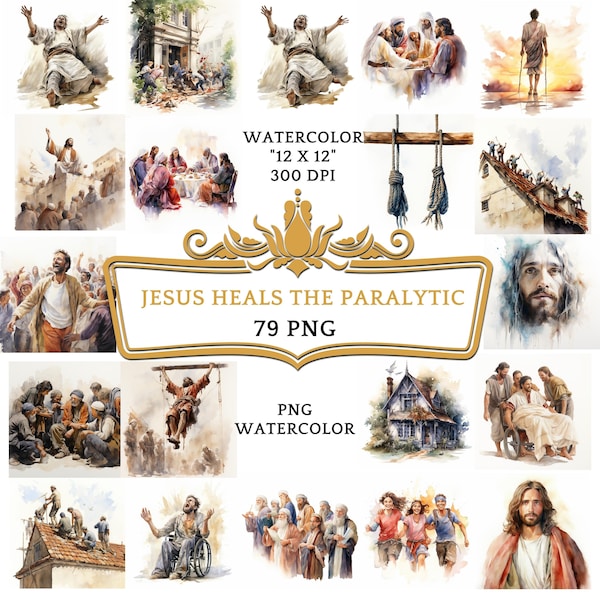 Jesus Heals the Paralytic Clipart - Etsy