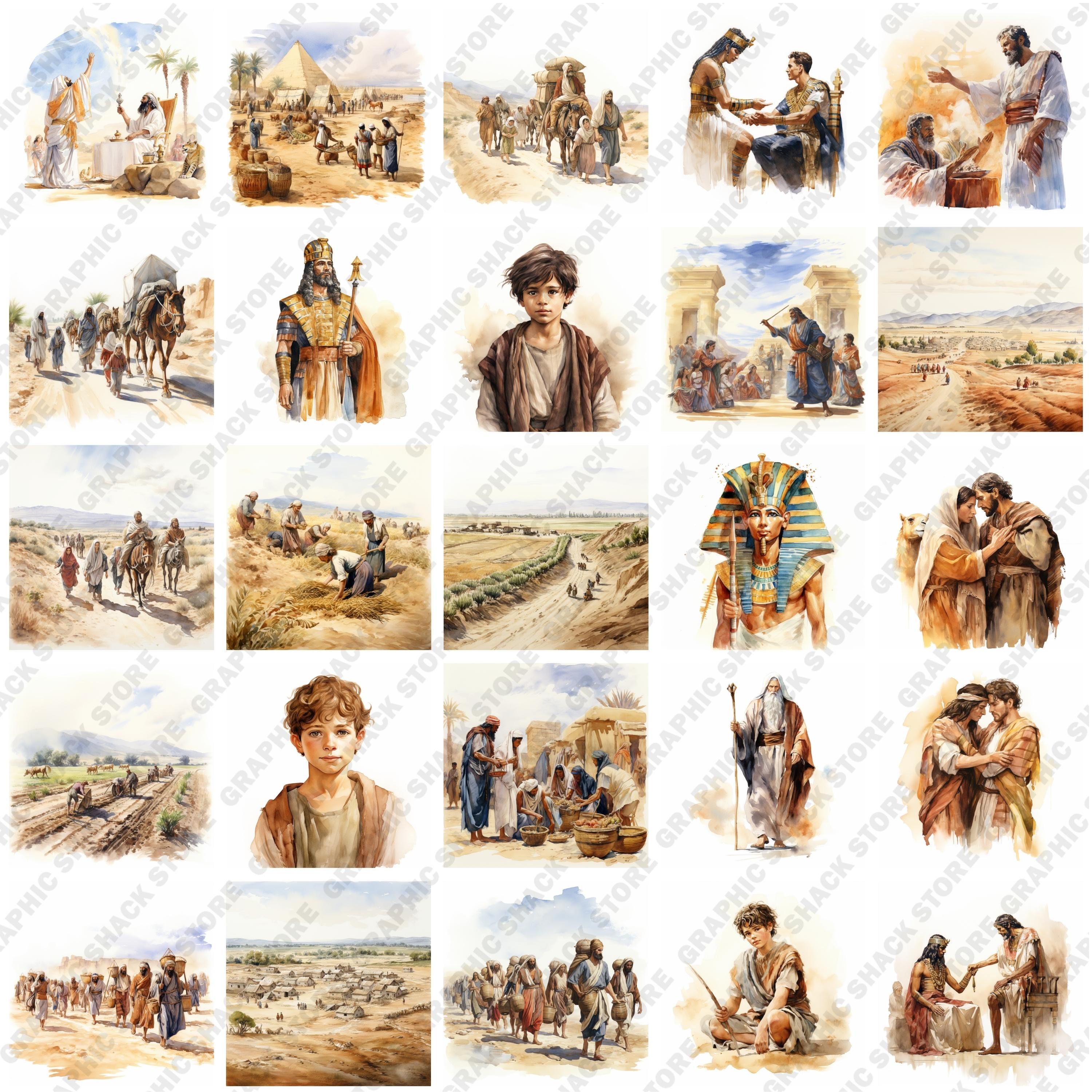 100 Watercolor Cliparts of Israelites Moving to Egypt Genesis - Etsy