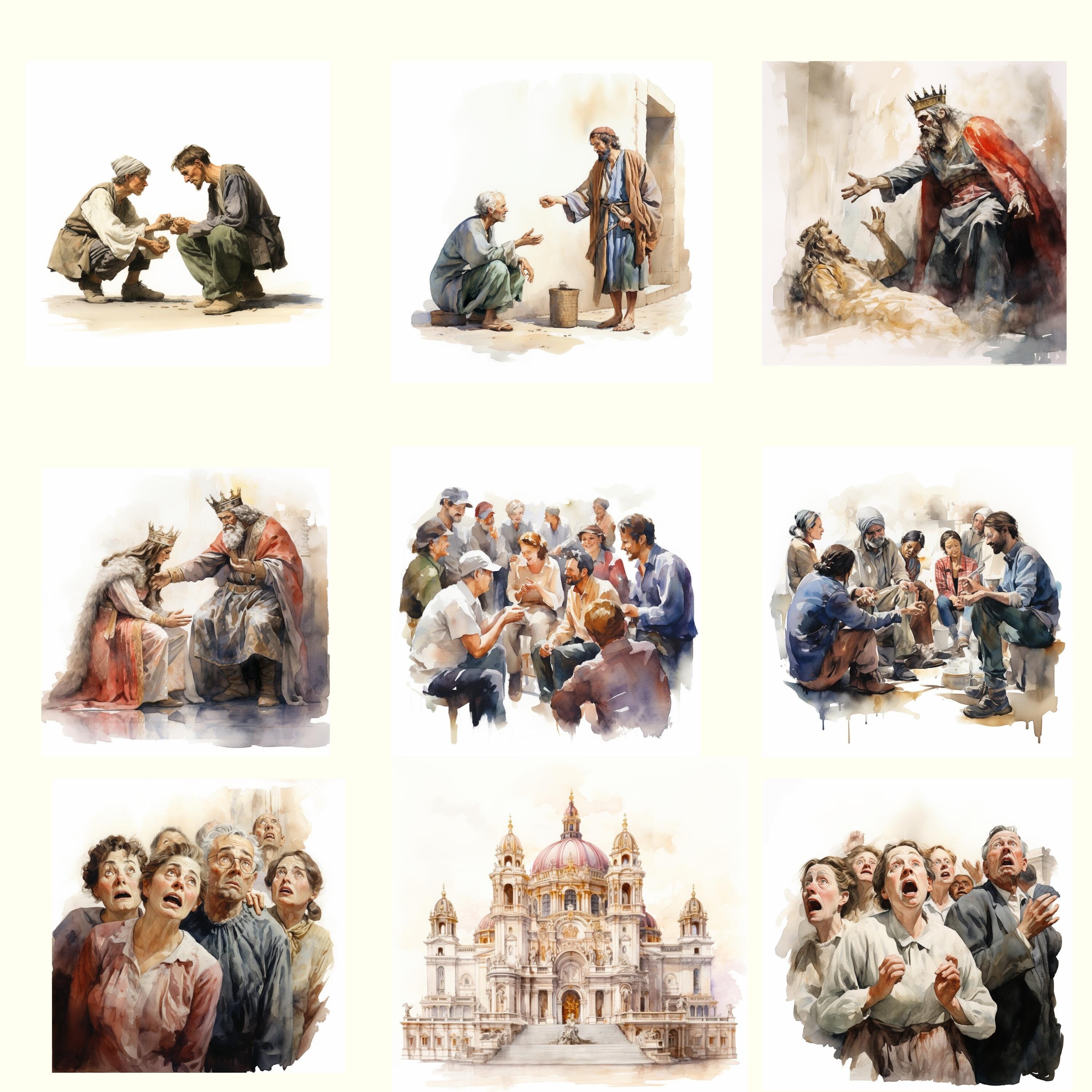 50 Watercolor Parable of Unforgiving Servant Clipart - Etsy
