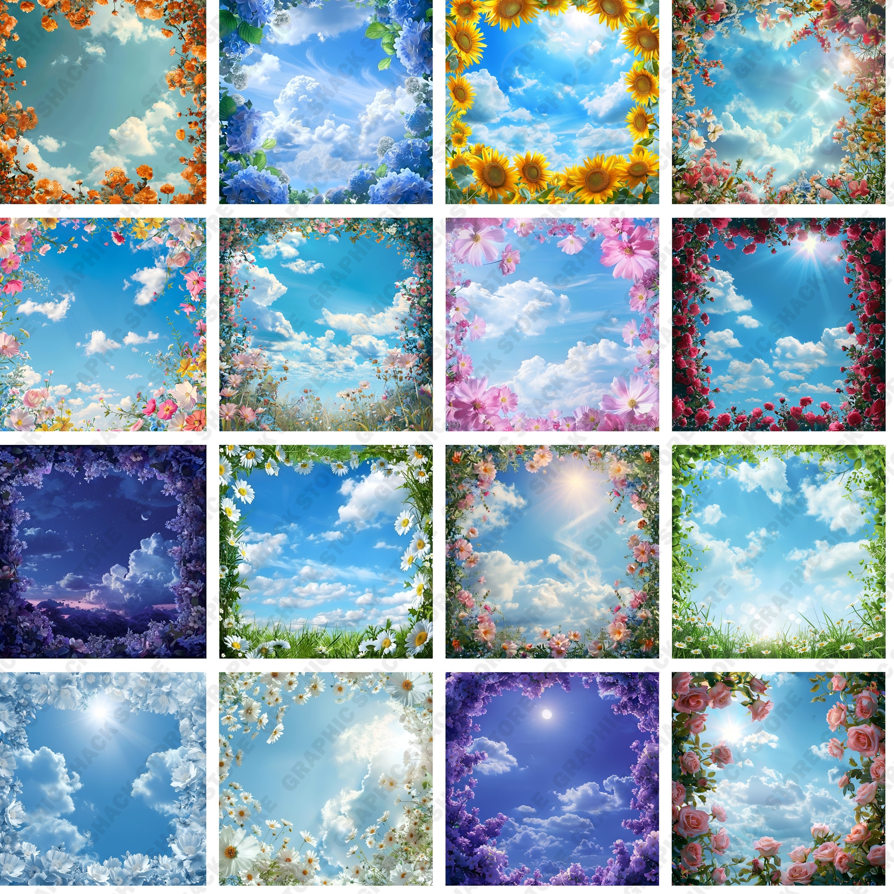 60 Flower Memorial Heaven PNG Backgrounds, Serene Paradise Collection ...