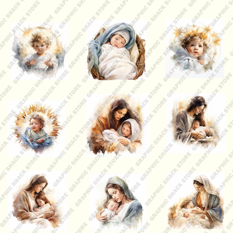 92 PNG Watercolor Jesus is Born Clip Art | Christian Religious Bible ...