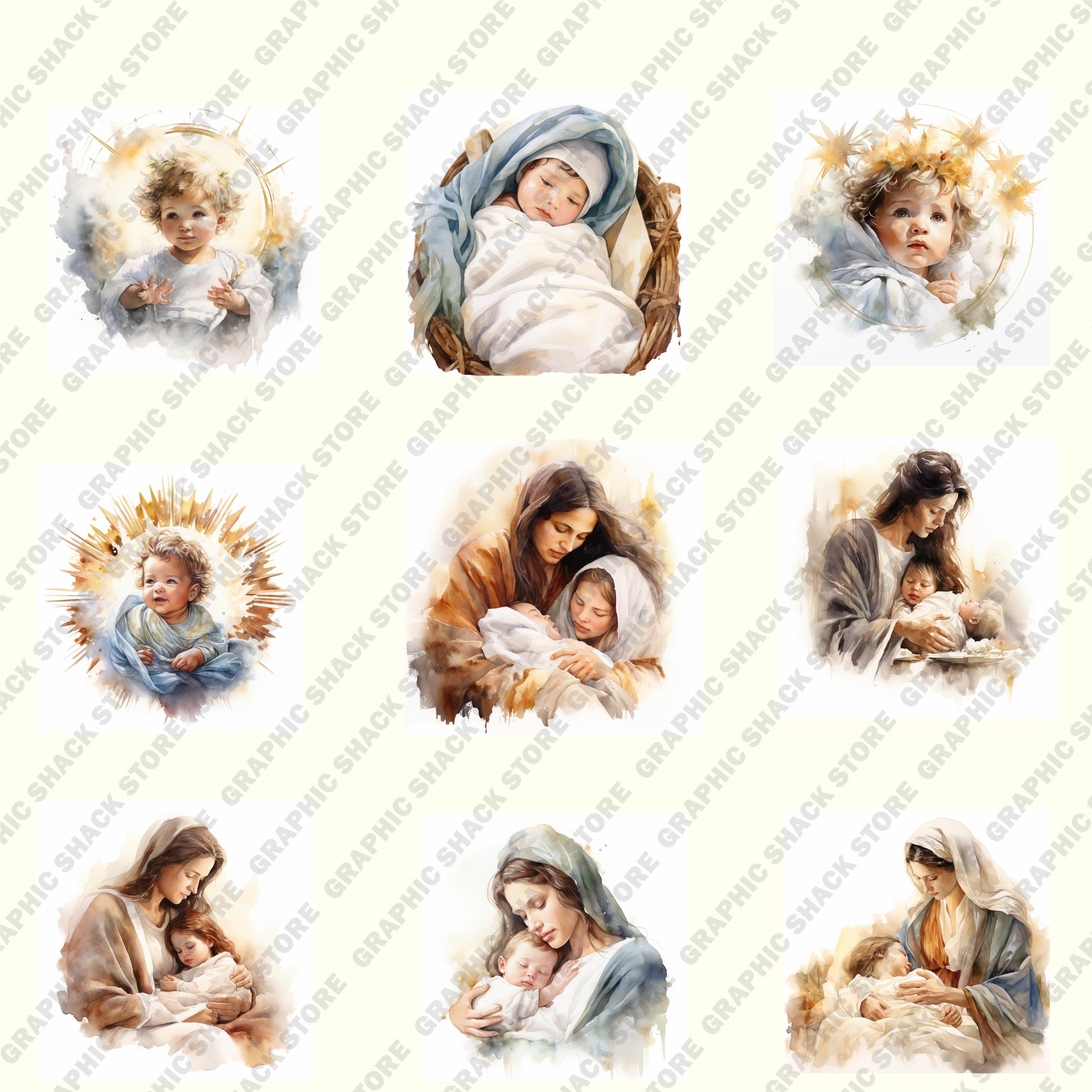 92 PNG Watercolor Jesus is Born Clip Art Christian Religious Bible ...