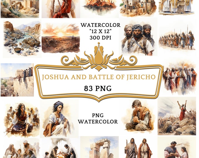 Joshua and Battle of Jericho Clip Art- Bible Based - Bible Characters ...
