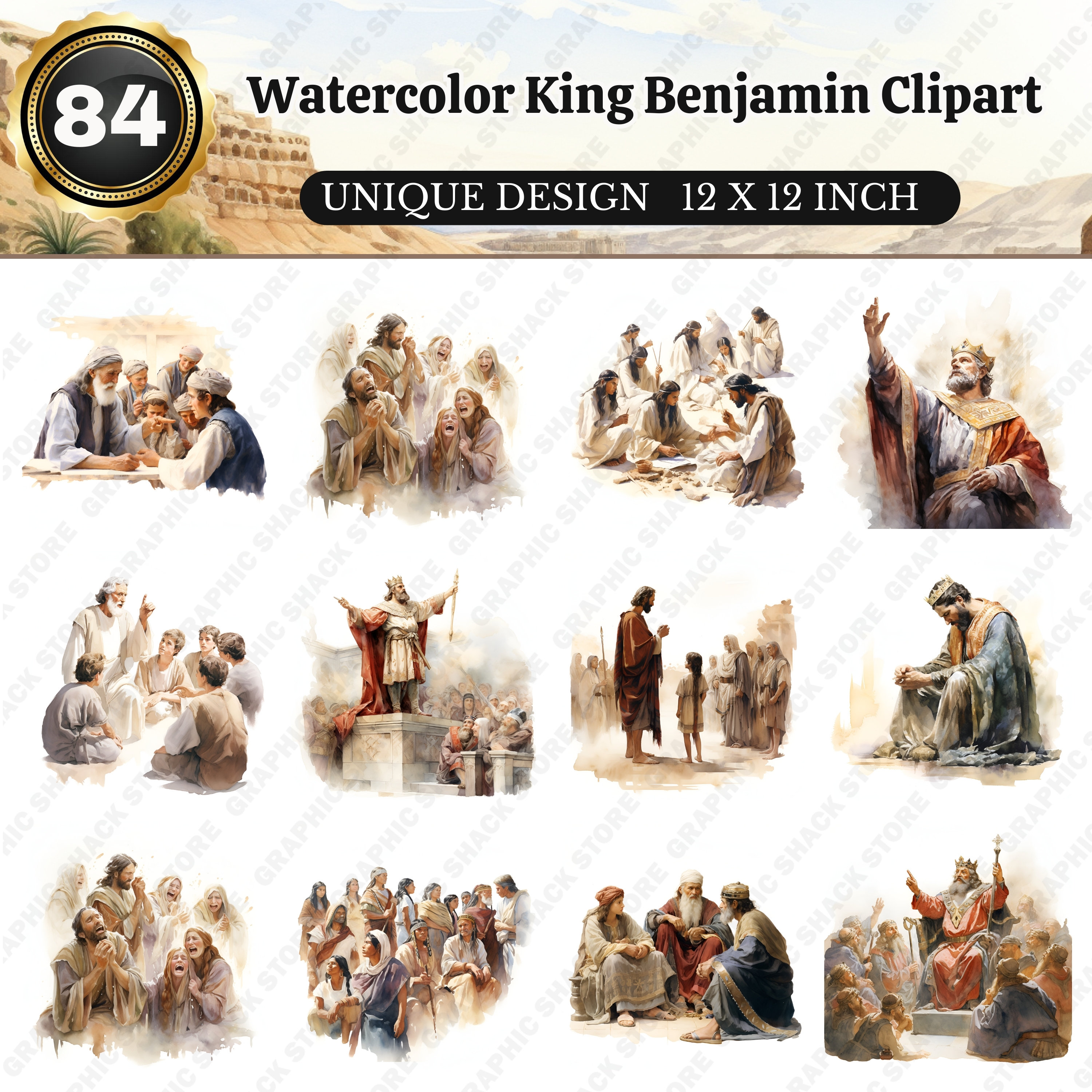 84 Watercolor King Benjamin PNG Clipart, Wise Ruler King Benjamins Teachings Illustrated for ...