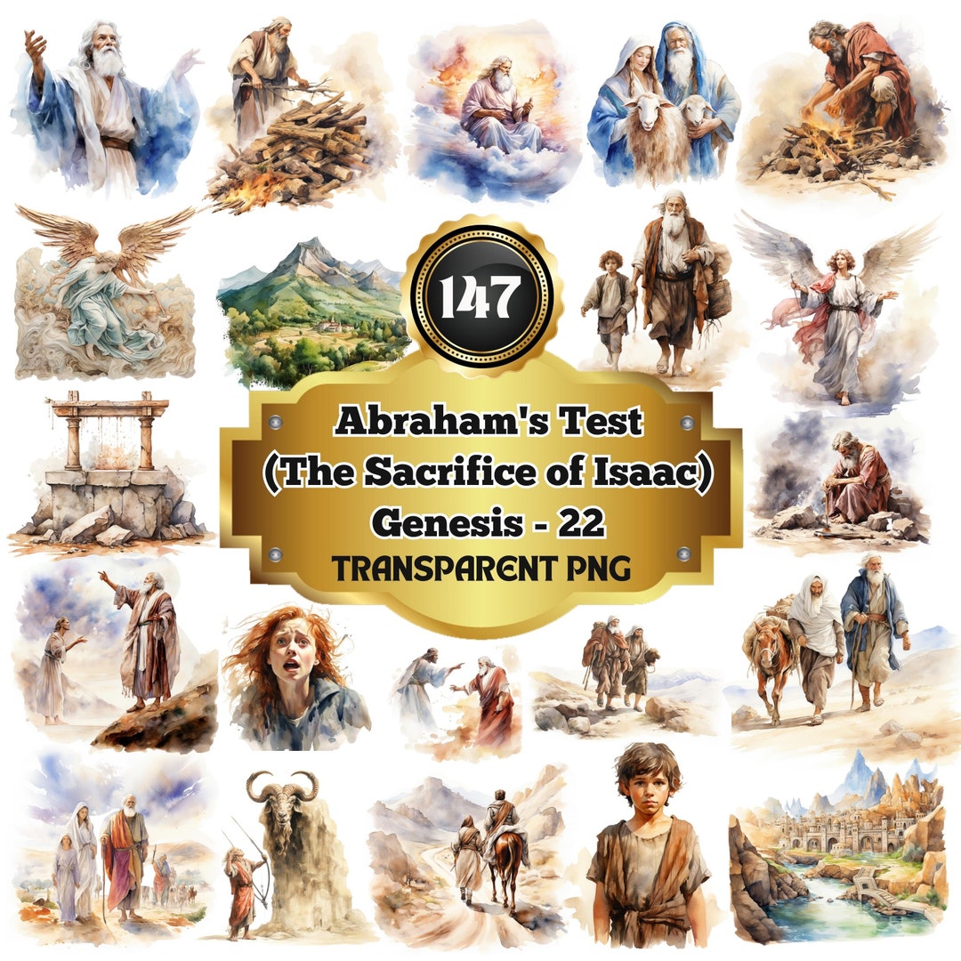 147 Watercolor Cliparts of Abraham's Test - the Sacrifice of Isaac ...