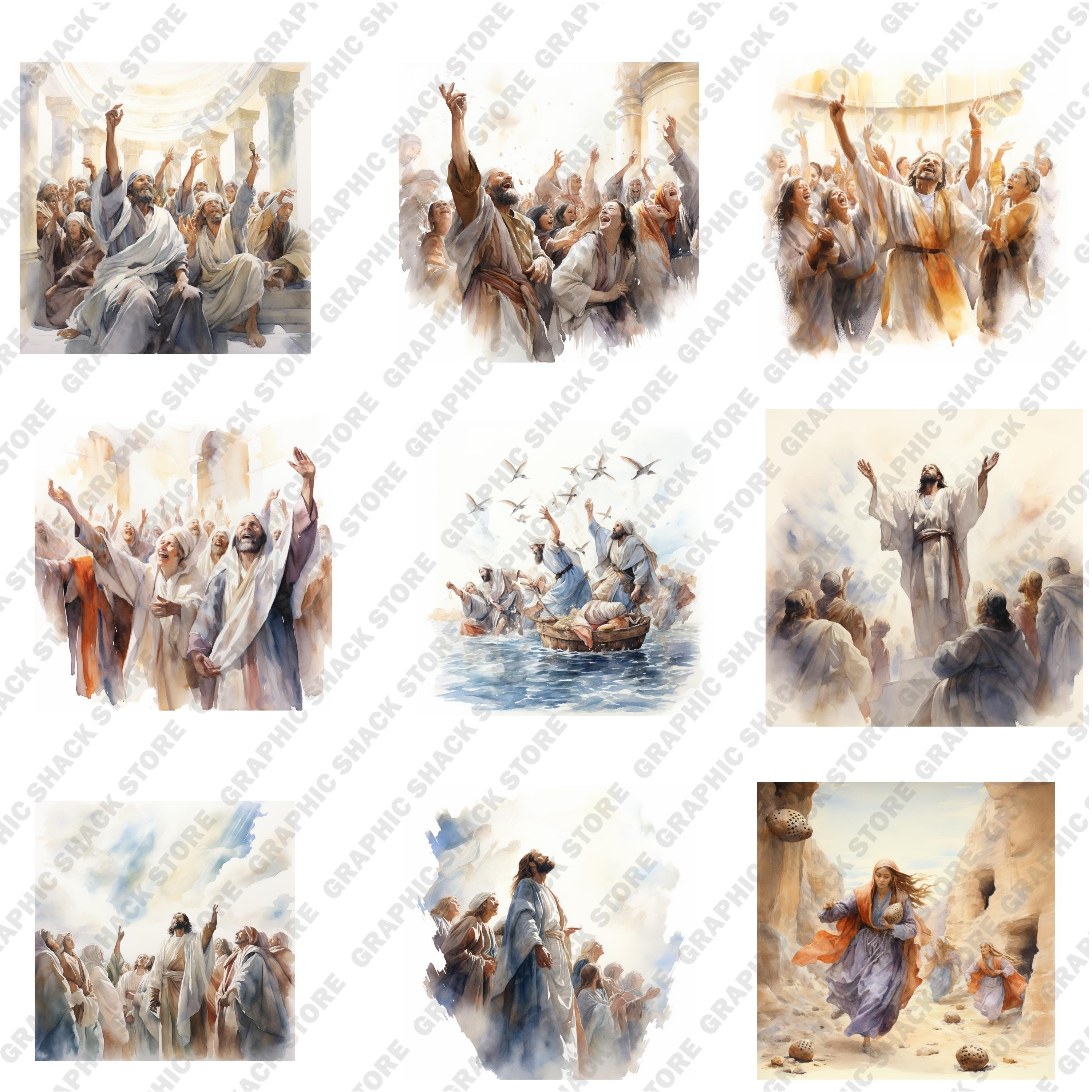 107 PNG Watercolor Jesus Resurrection Clip Art | Christian Religious ...