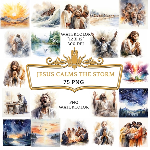 Jesus Calms the Storm Clip Art - Etsy