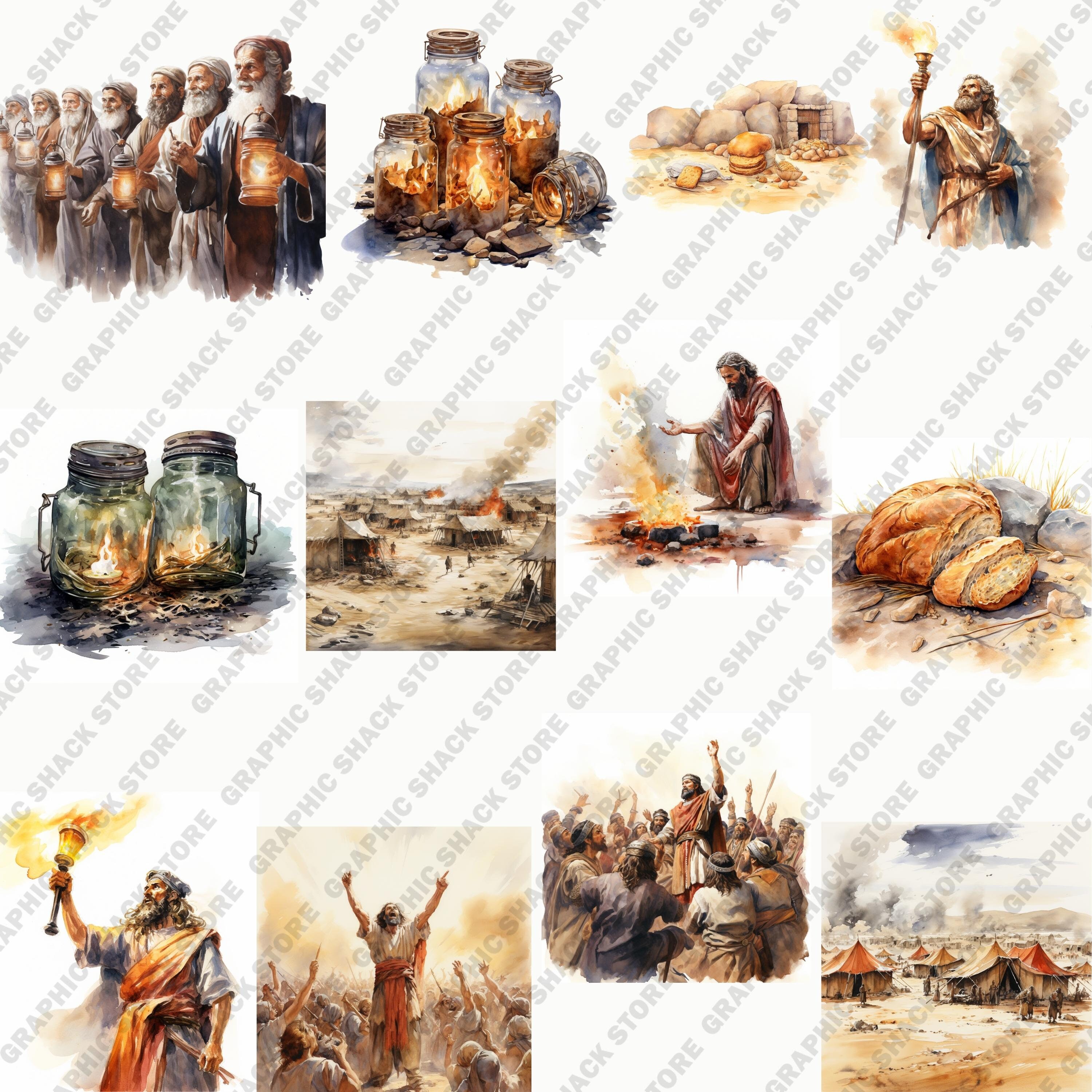 92 PNG Watercolor Gideon and the 300 Men Clip Art | Christian Religious ...