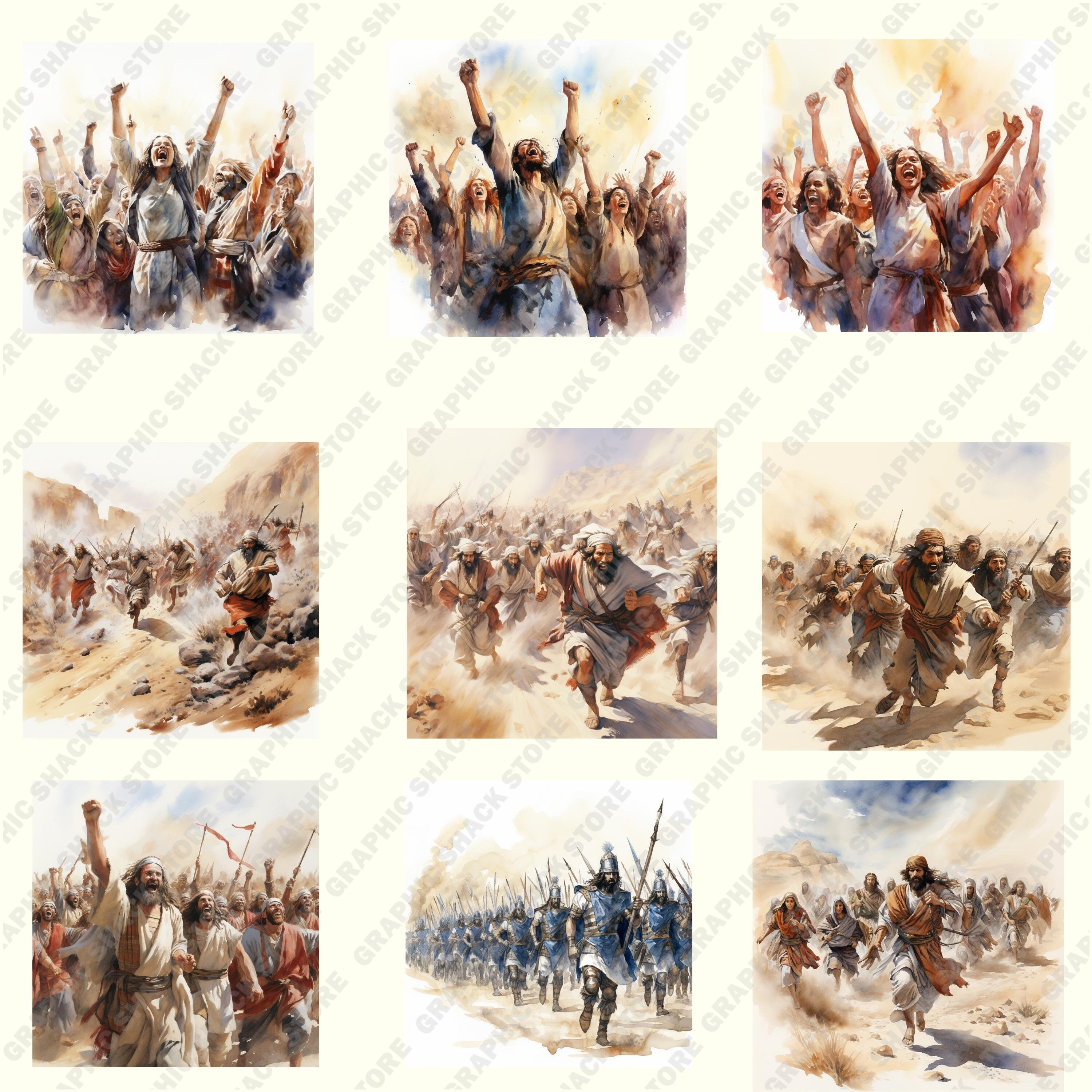 75 Watercolor PNG Sun Stand Still Clip Art Christian Religious Bible ...