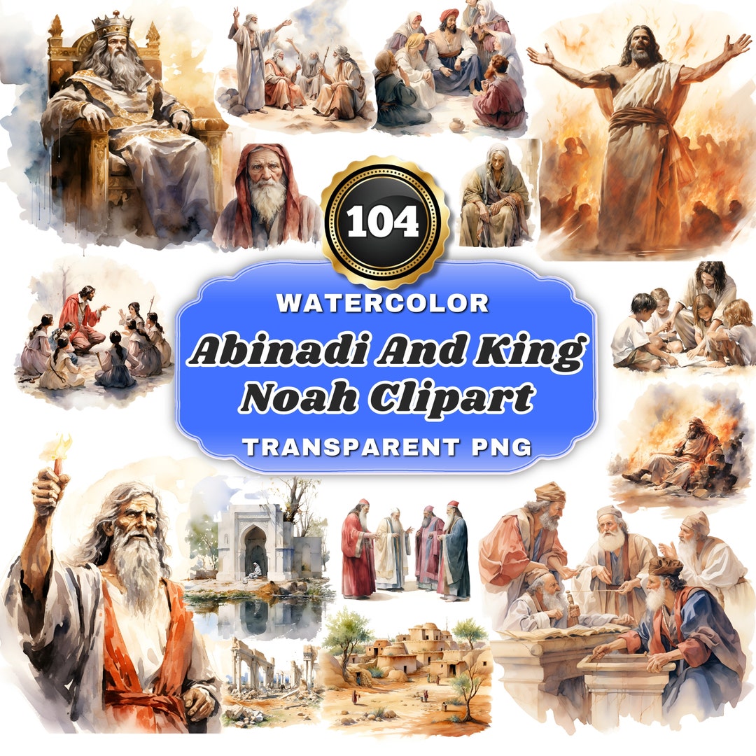 104 Abinadi & King Noah Watercolor PNG Cliparts -vibrant, Rich ...
