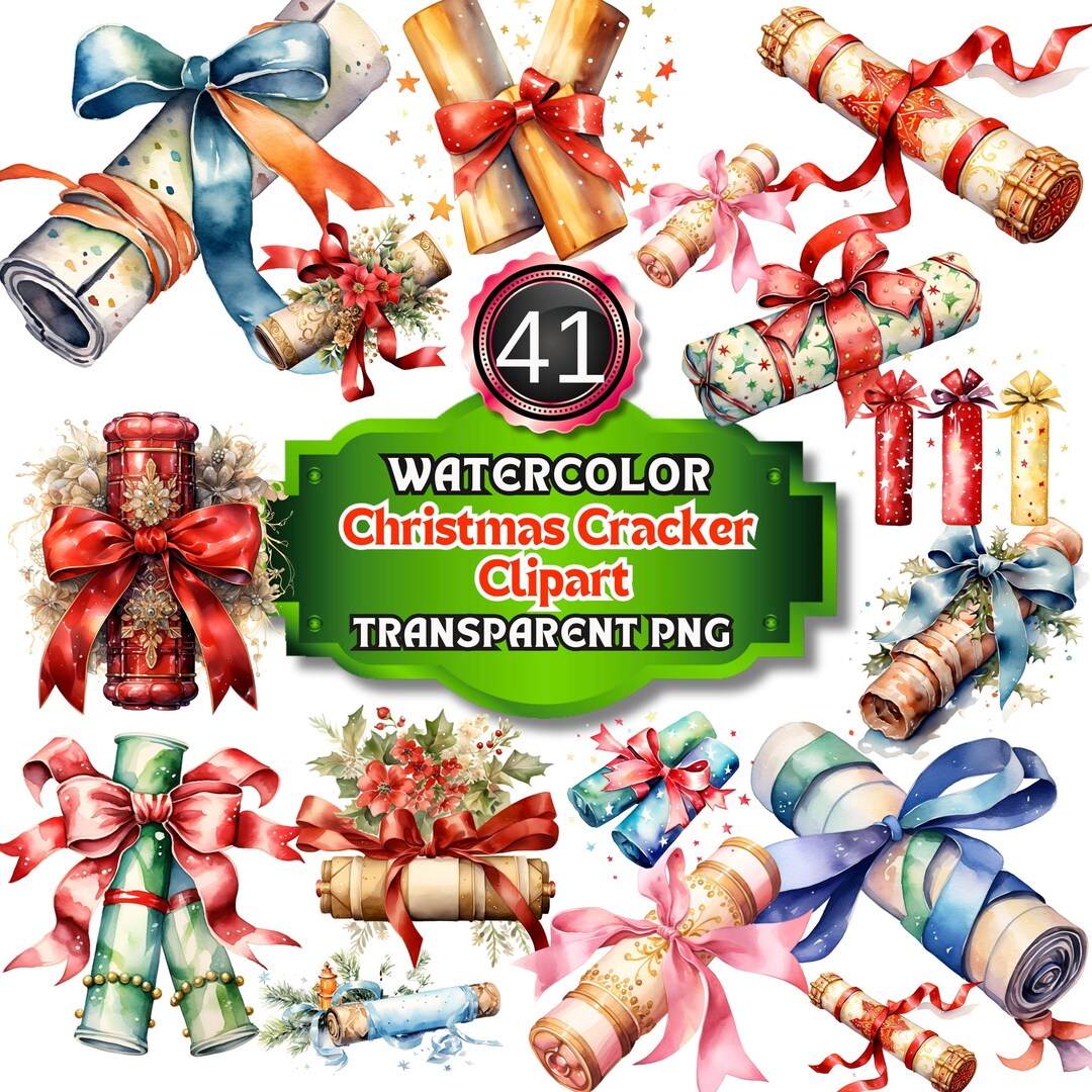 41 Watercolor Christmas Cracker PNG Clipart, Festive Designs, Nativity ...
