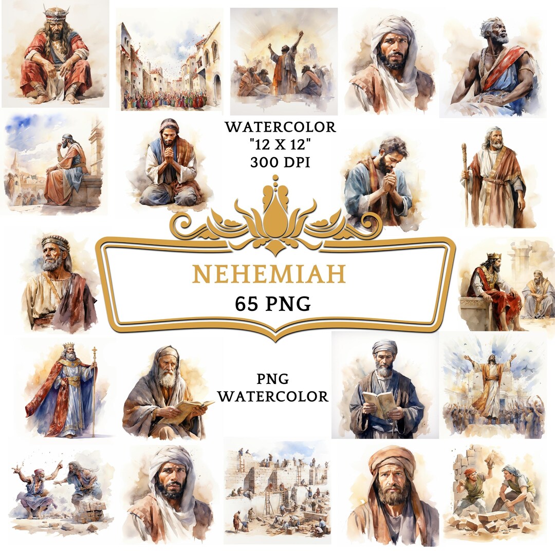 65 PNG Watercolor Nehemiah Clip Art | Christian Religious Bible Based ...