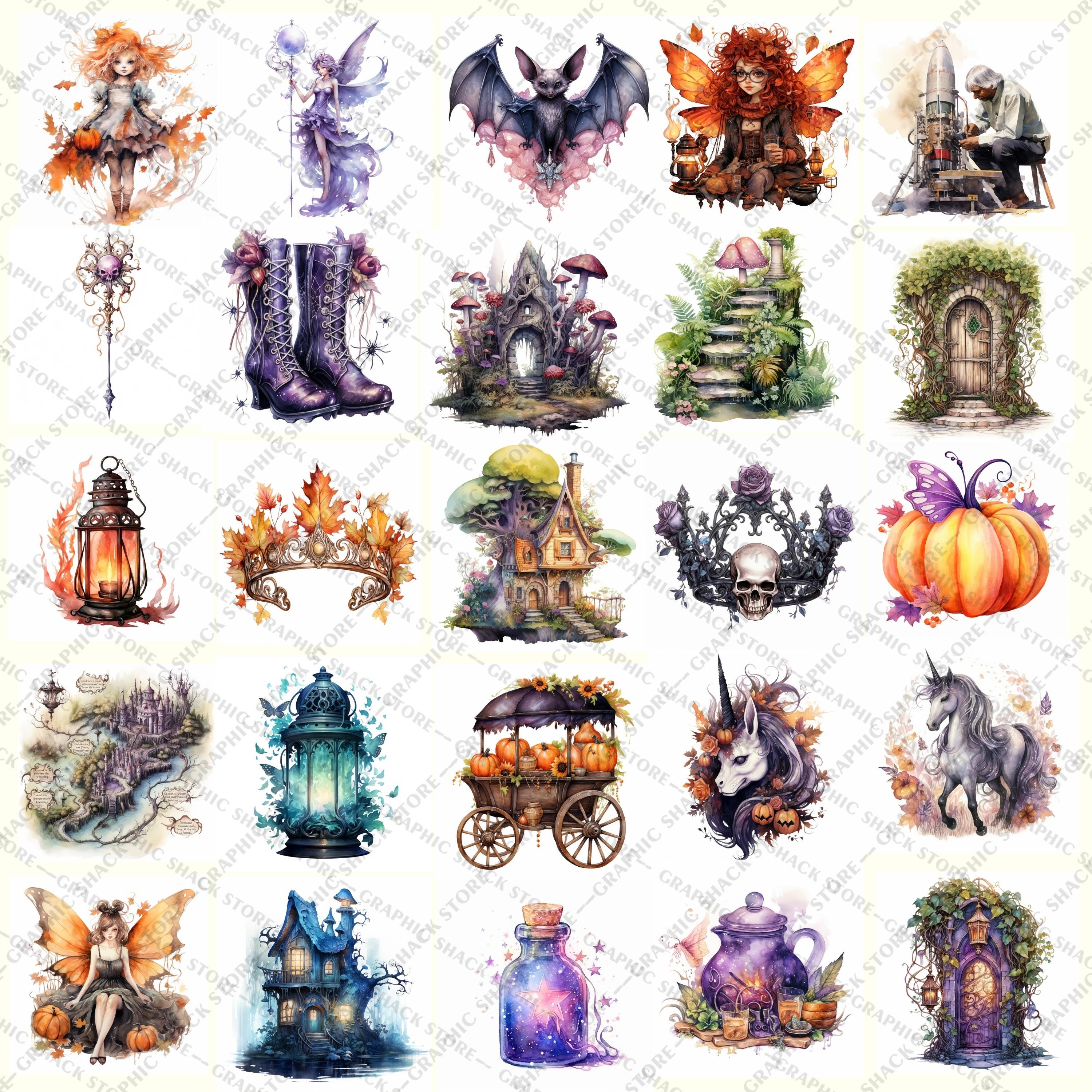 57 PNG Halloween Fairy Clipart Bundle Spooky Enchanted Forest Fairy ...