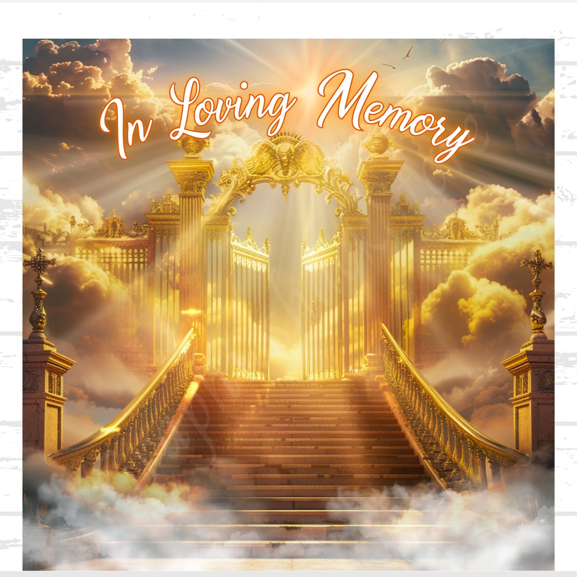 In Loving Memory PNG, Yellow Sunset Golden Gate Heaven Entrance ...