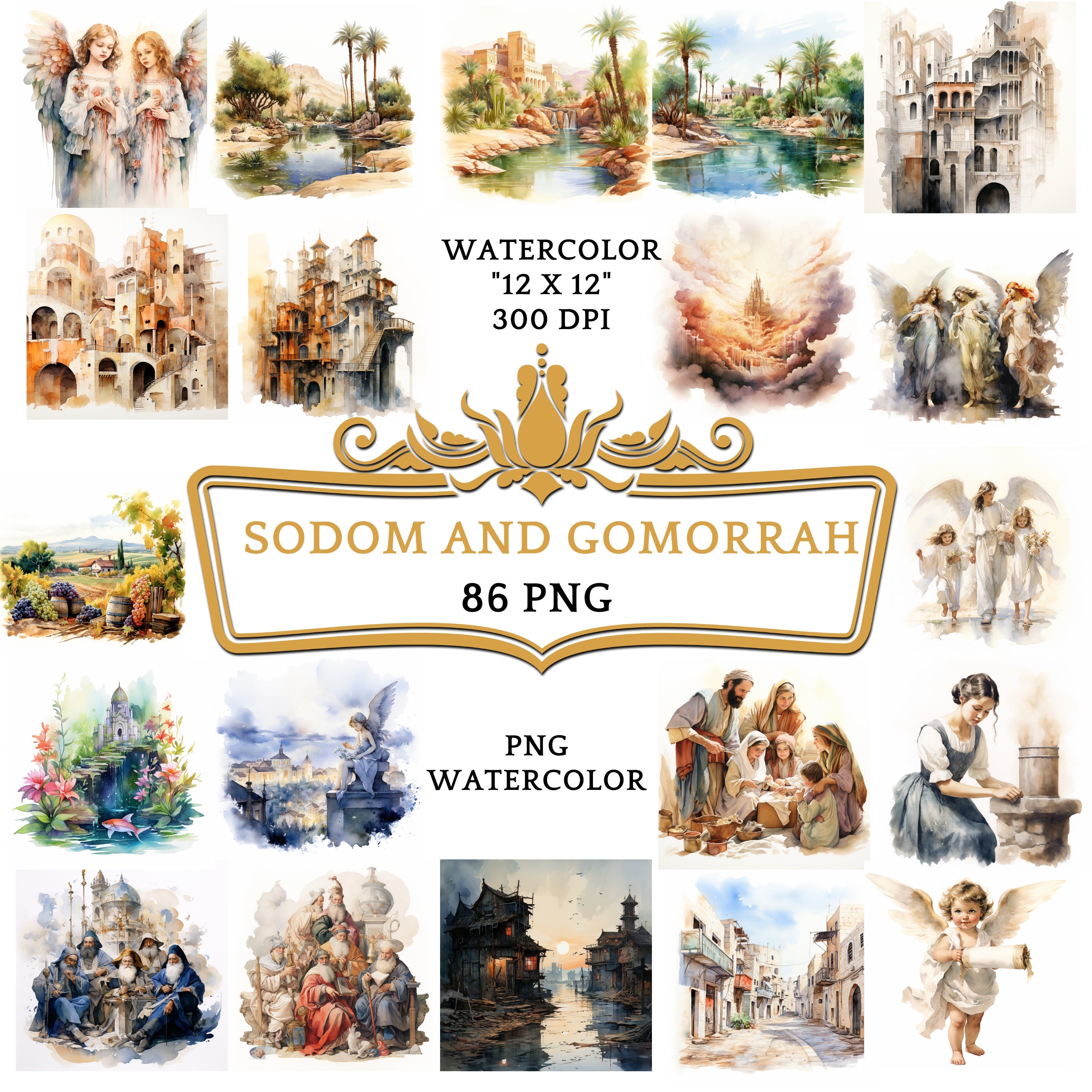 48 Bible Stories Old Testament Bundle Watercolor Christian Story for ...